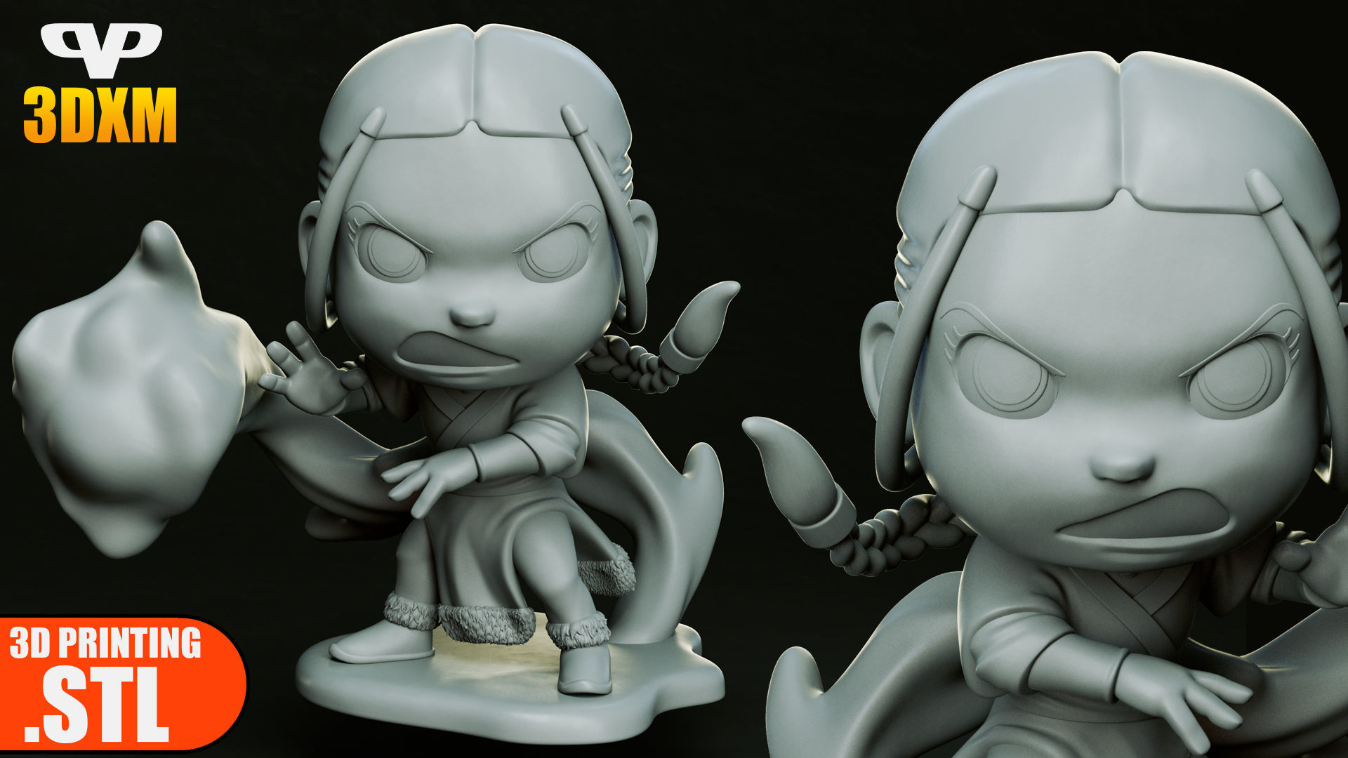 Katara Chibi STL for 3D Printing 3DXM ChibiSTL 3D model 3D printable ...