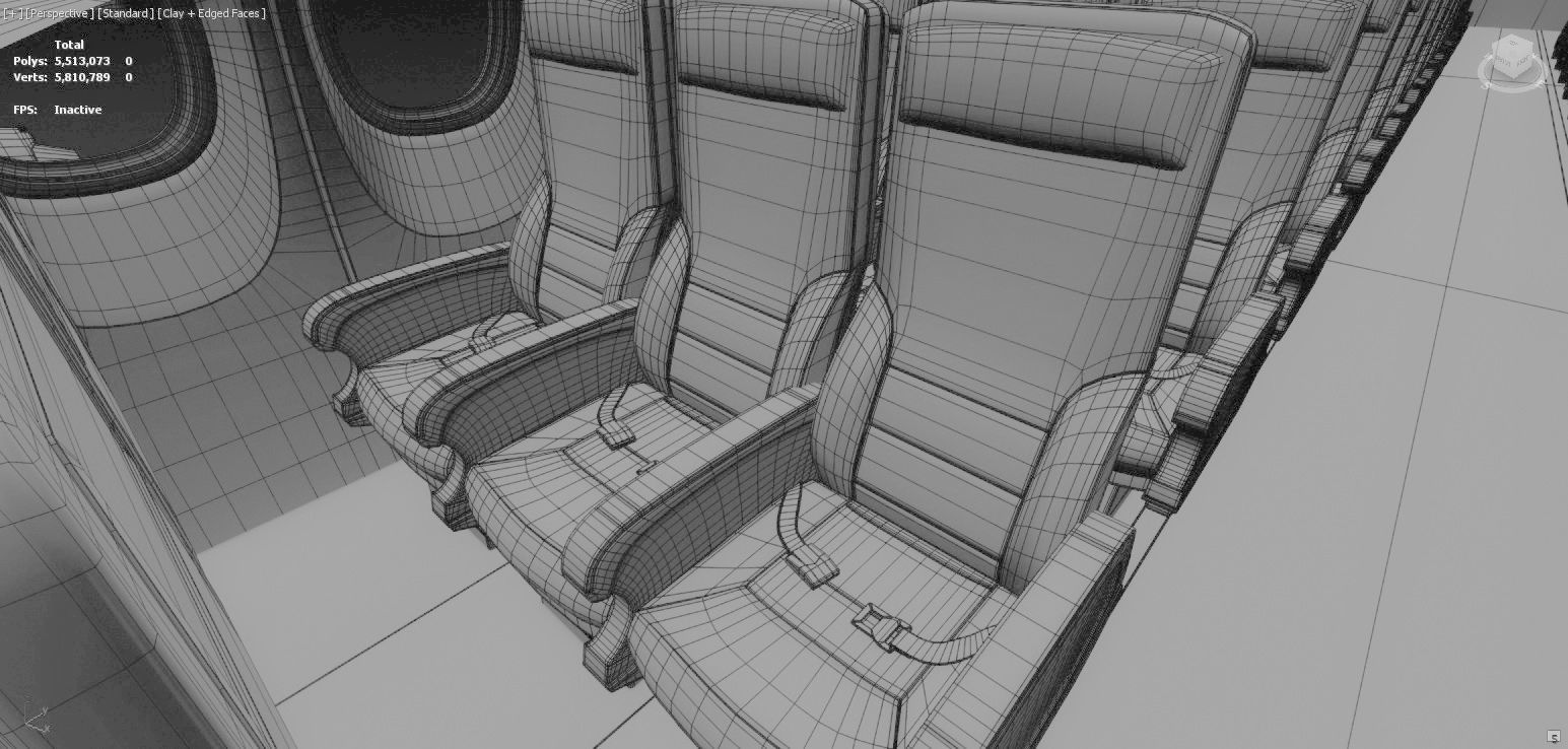 Airplane Interior Cabin 3D model | CGTrader