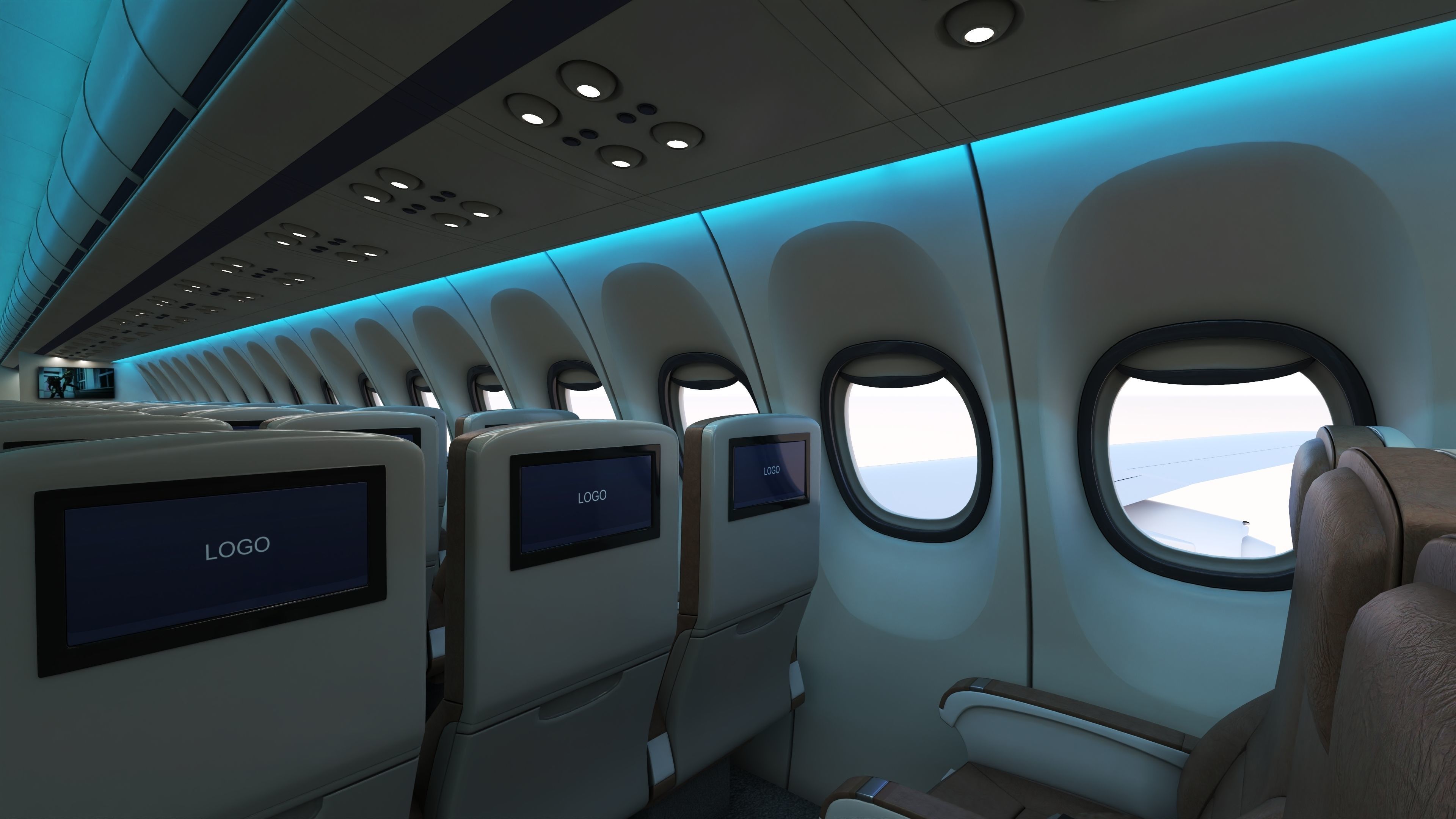 Airplane Interior Cabin 3D model | CGTrader