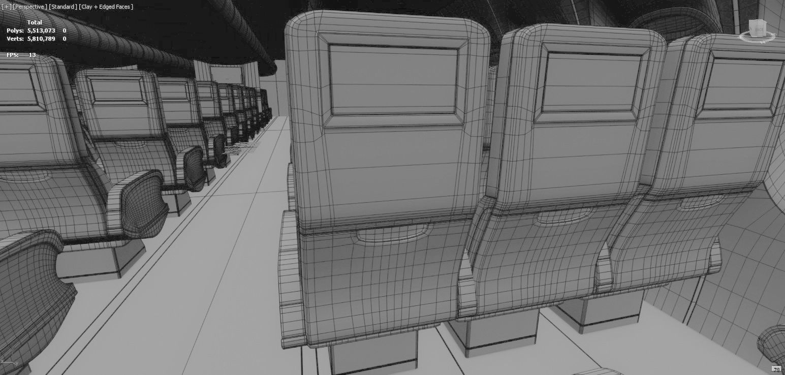 Airplane Interior Cabin 3D model | CGTrader