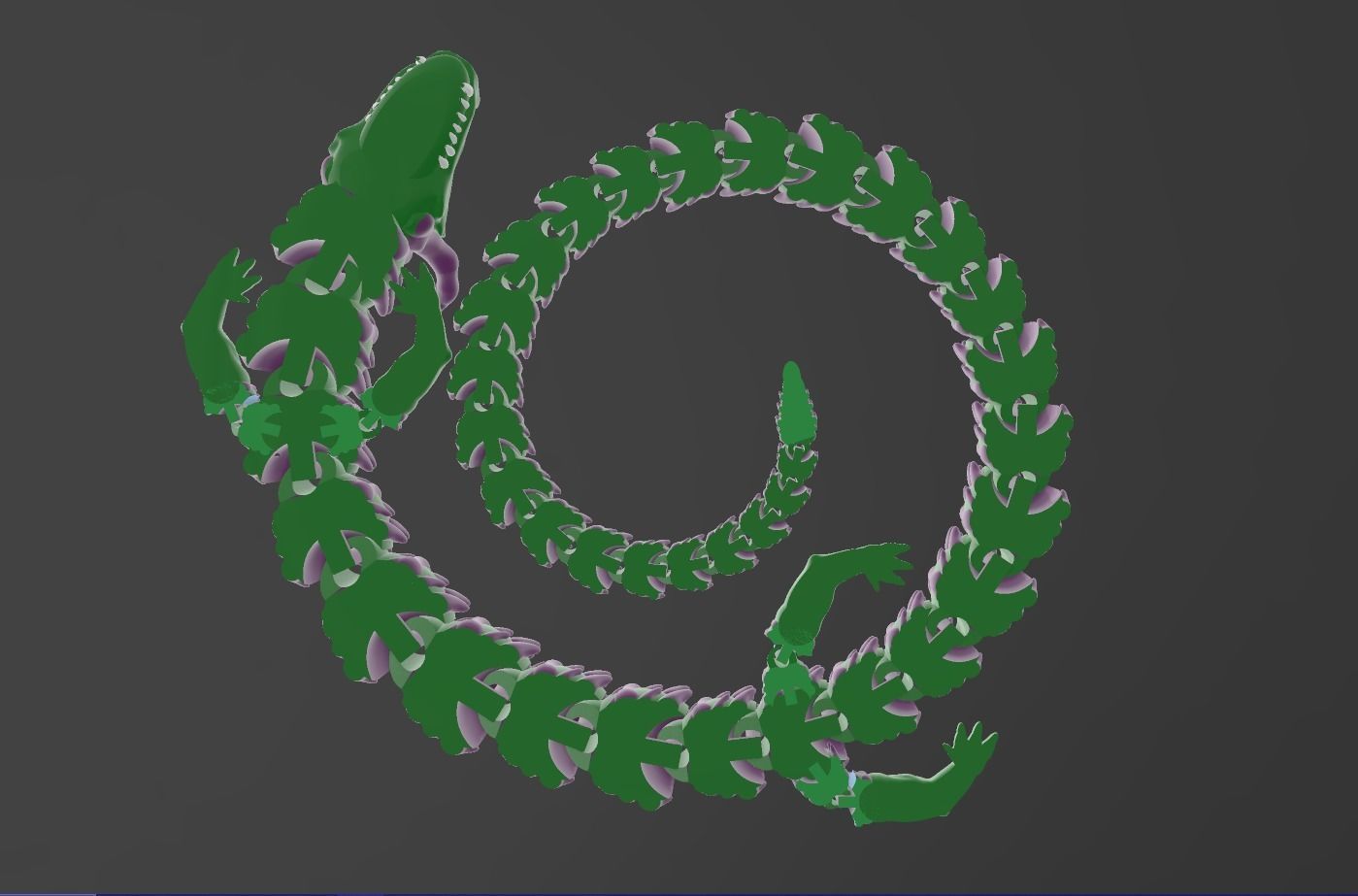 articulated spiked dragon 3D model 3D printable | CGTrader