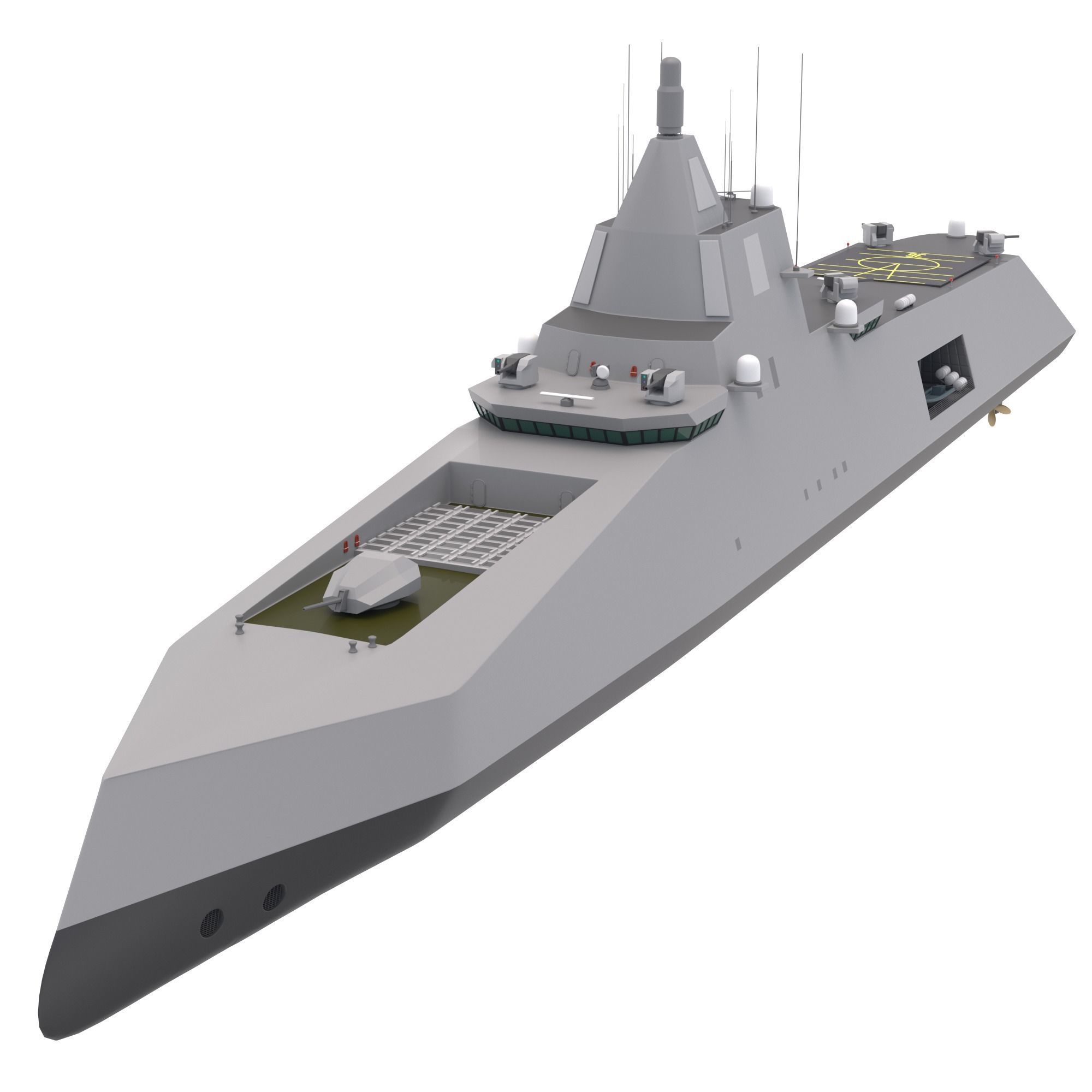 Stealth Navy Frigate 3D model | CGTrader