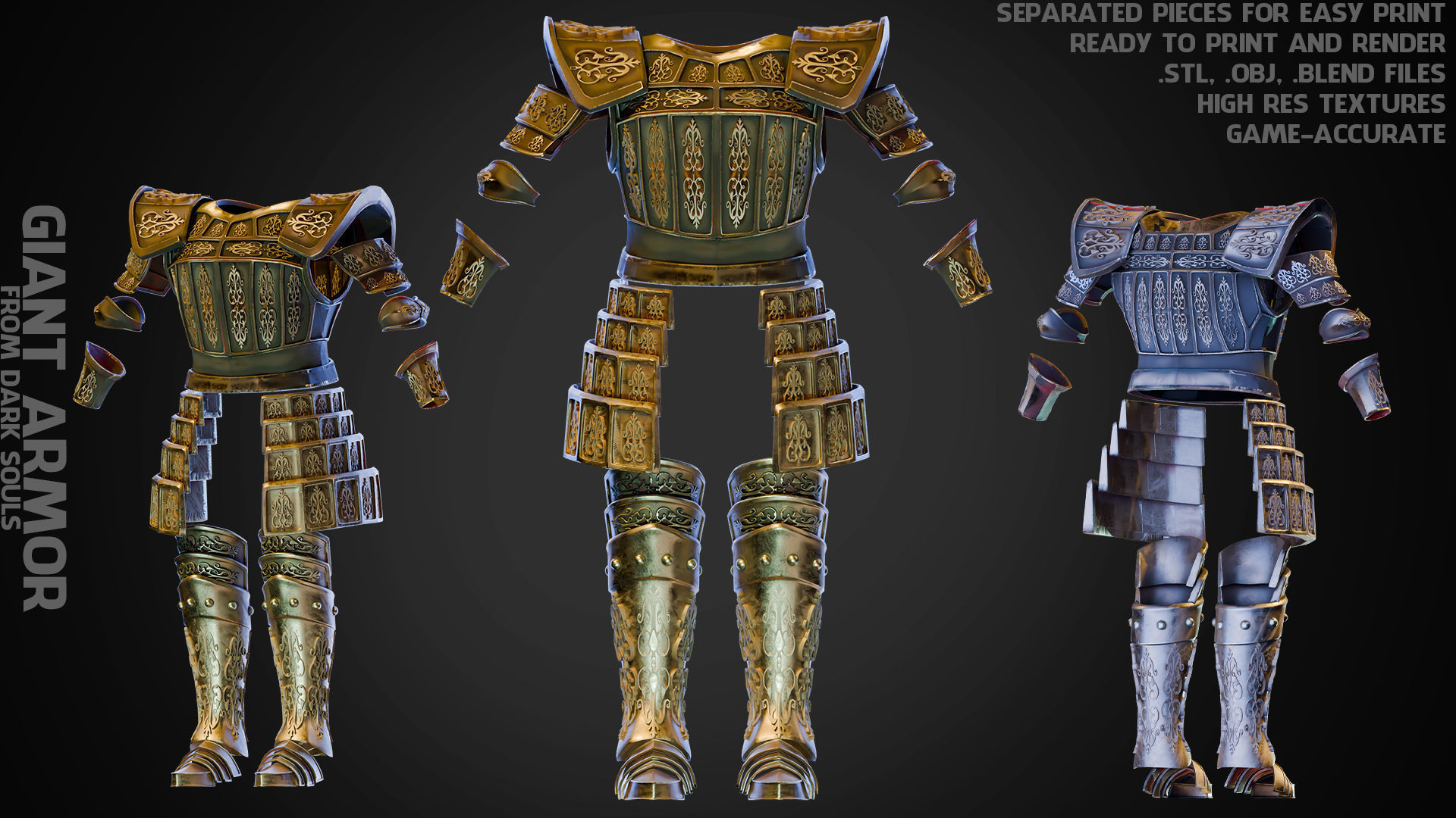 Dark Souls Giant Armor for Cosplay 3D model 3D printable | CGTrader