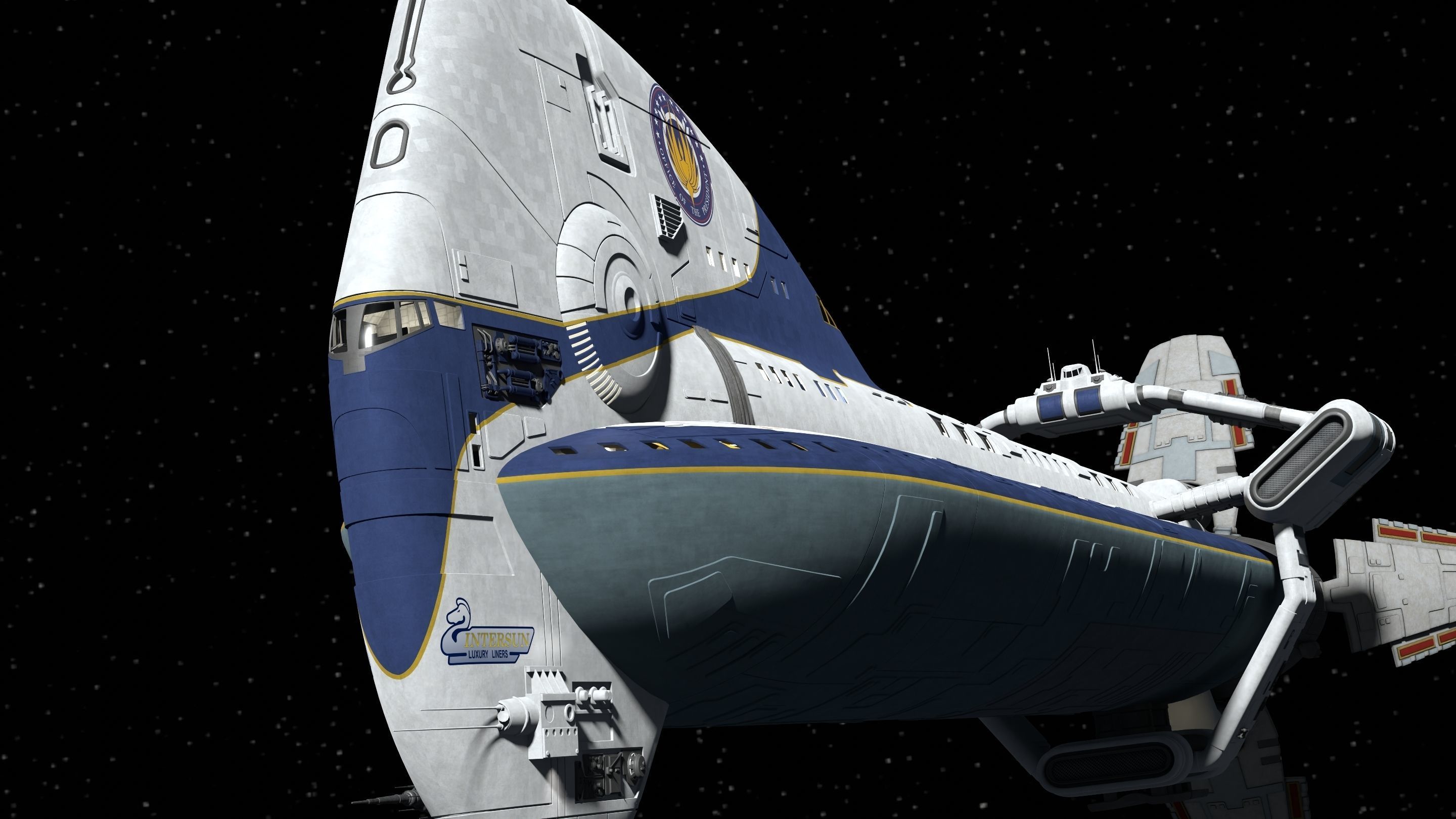 Battlestar Galactica - Colonial One 3D model | CGTrader