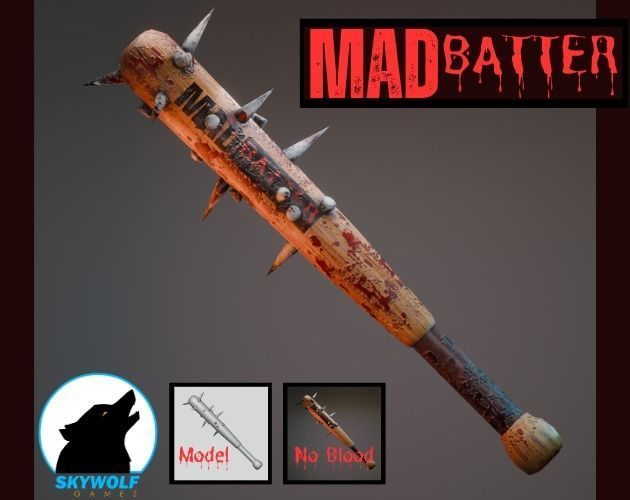 3D model MadBatter - Realistic Spiked Bat Weapon VR / AR / low-poly ...