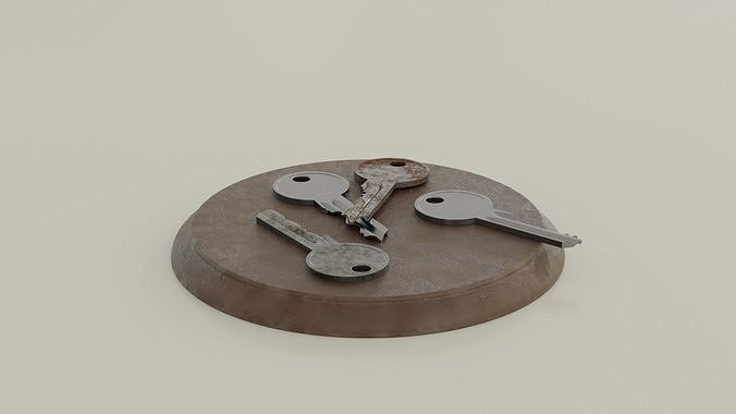 3D model Steel Key 01 with 3 types of wear SubD and Game Ready VR / AR ...
