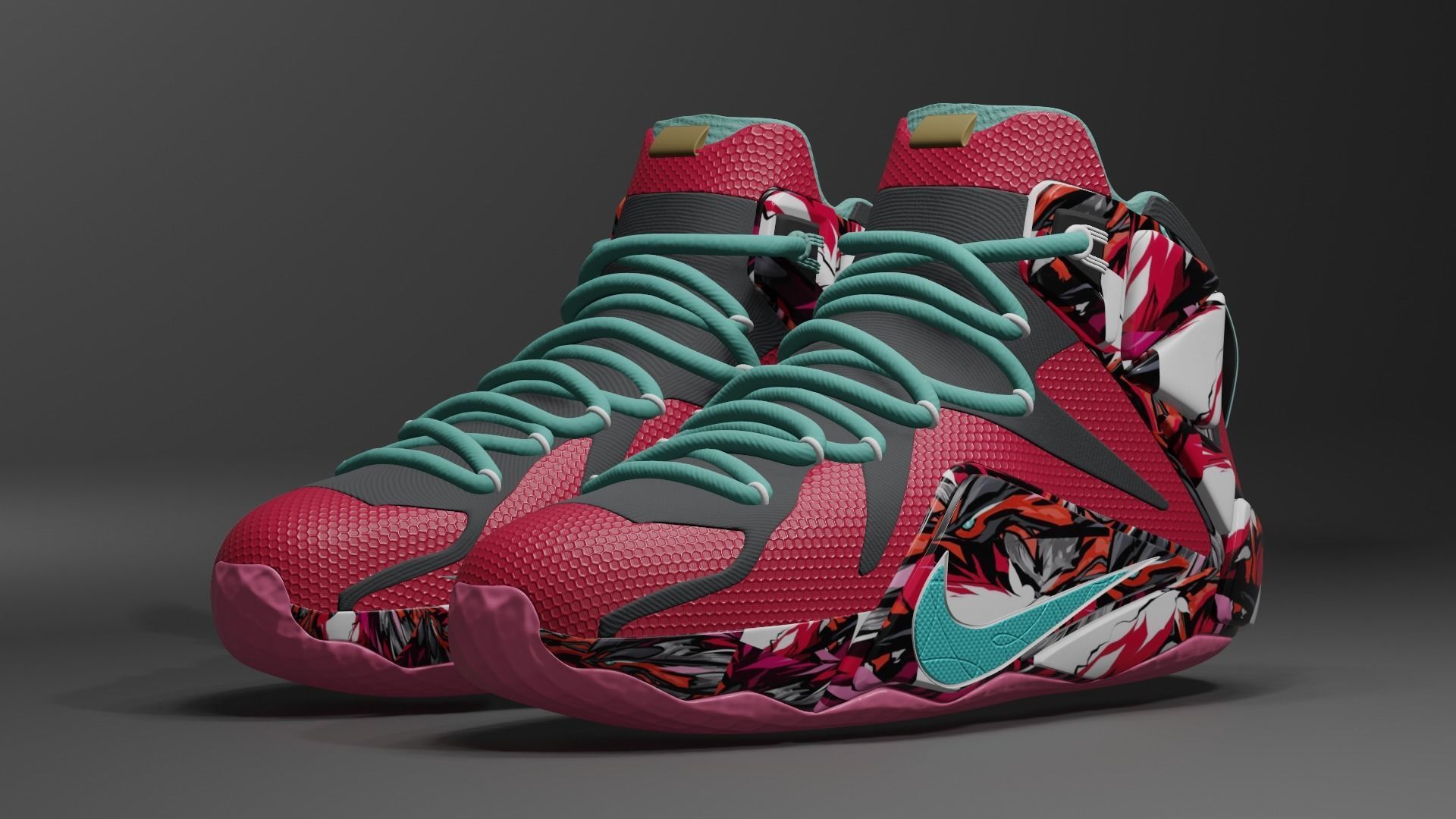 Nike Lebron red graffiti 3D model | CGTrader