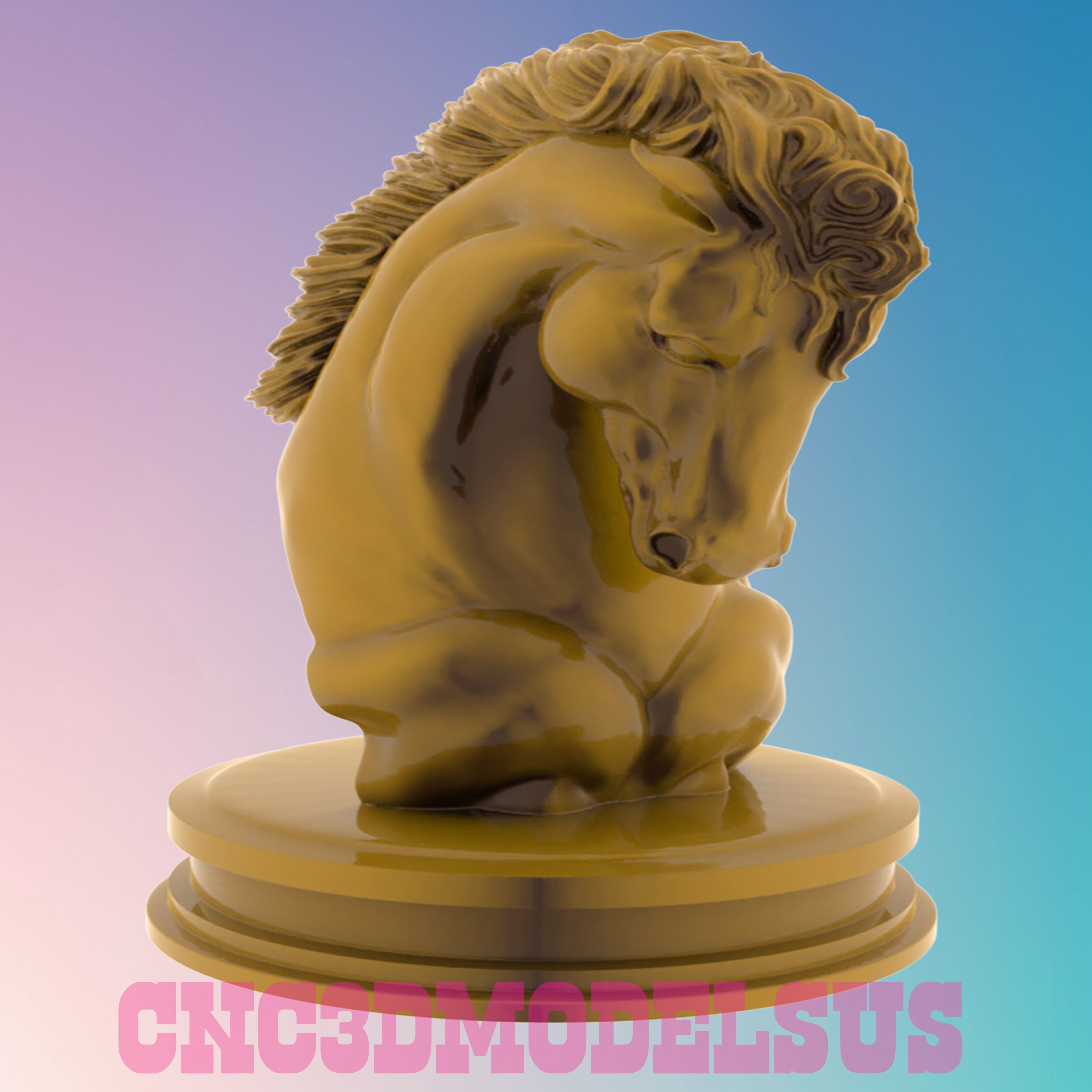 horse torso 3D MODEL STL FILE FOR CNC ROUTER LASER 3D model 3D ...