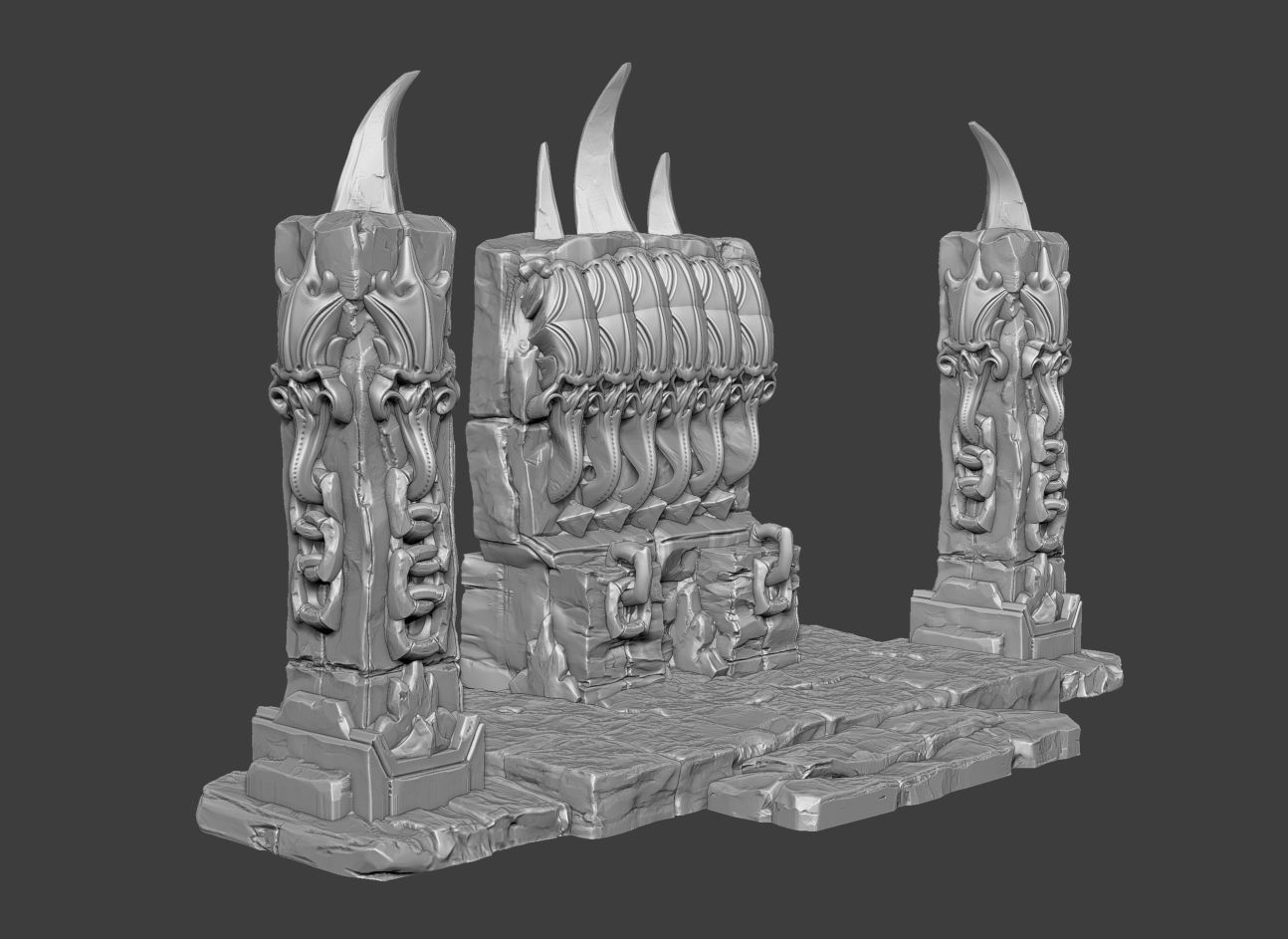 Doom wall Altar with stairs Tabletop Environment 3D model 3D printable ...