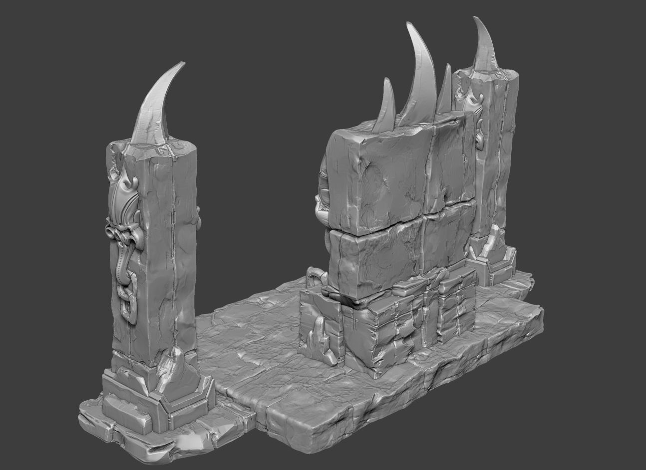 Doom wall Altar with stairs Tabletop Environment 3D model 3D printable ...