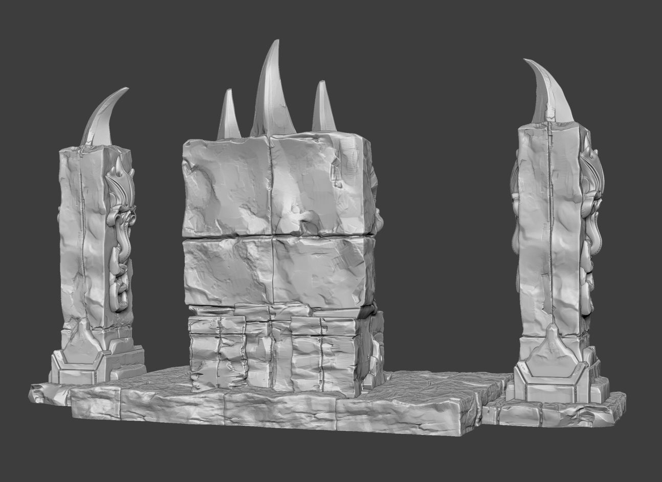 Doom wall Altar with stairs Tabletop Environment 3D model 3D printable ...