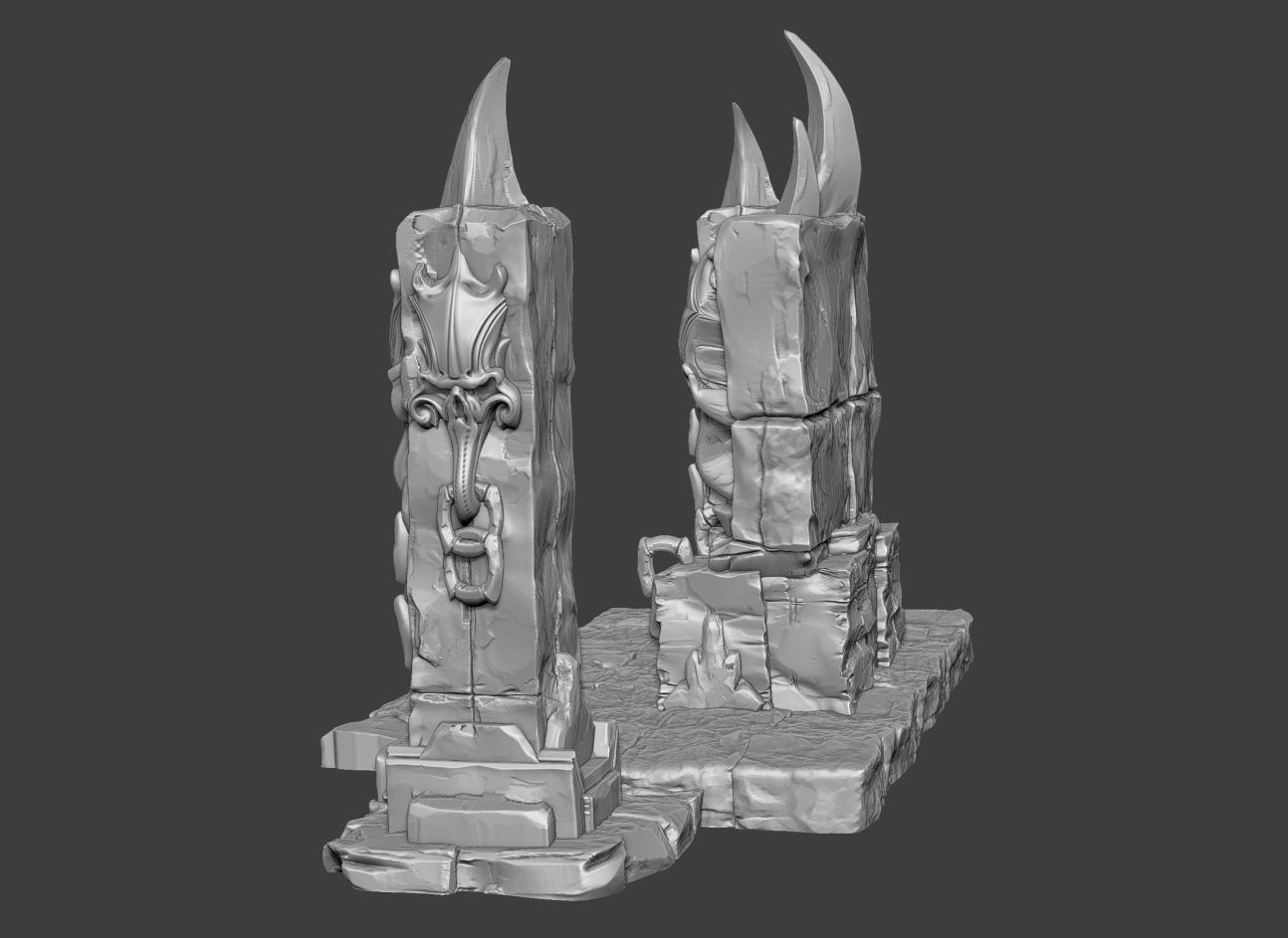 Doom wall Altar with stairs Tabletop Environment 3D model 3D printable ...