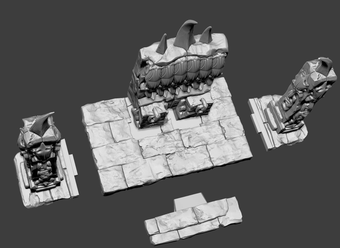 Doom wall Altar with stairs Tabletop Environment 3D model 3D printable ...