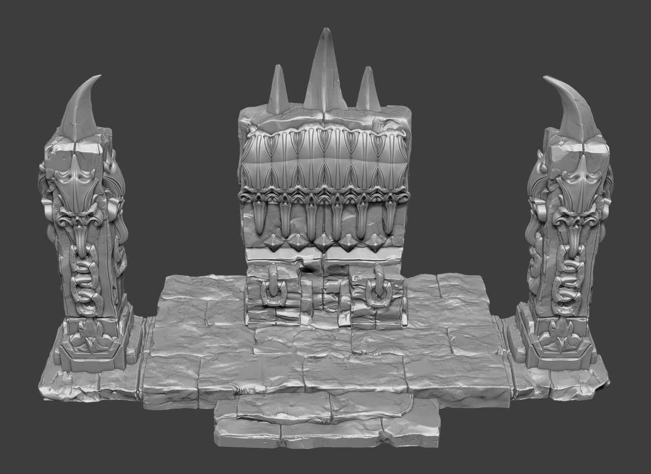 Doom wall Altar with stairs Tabletop Environment 3D model 3D printable ...