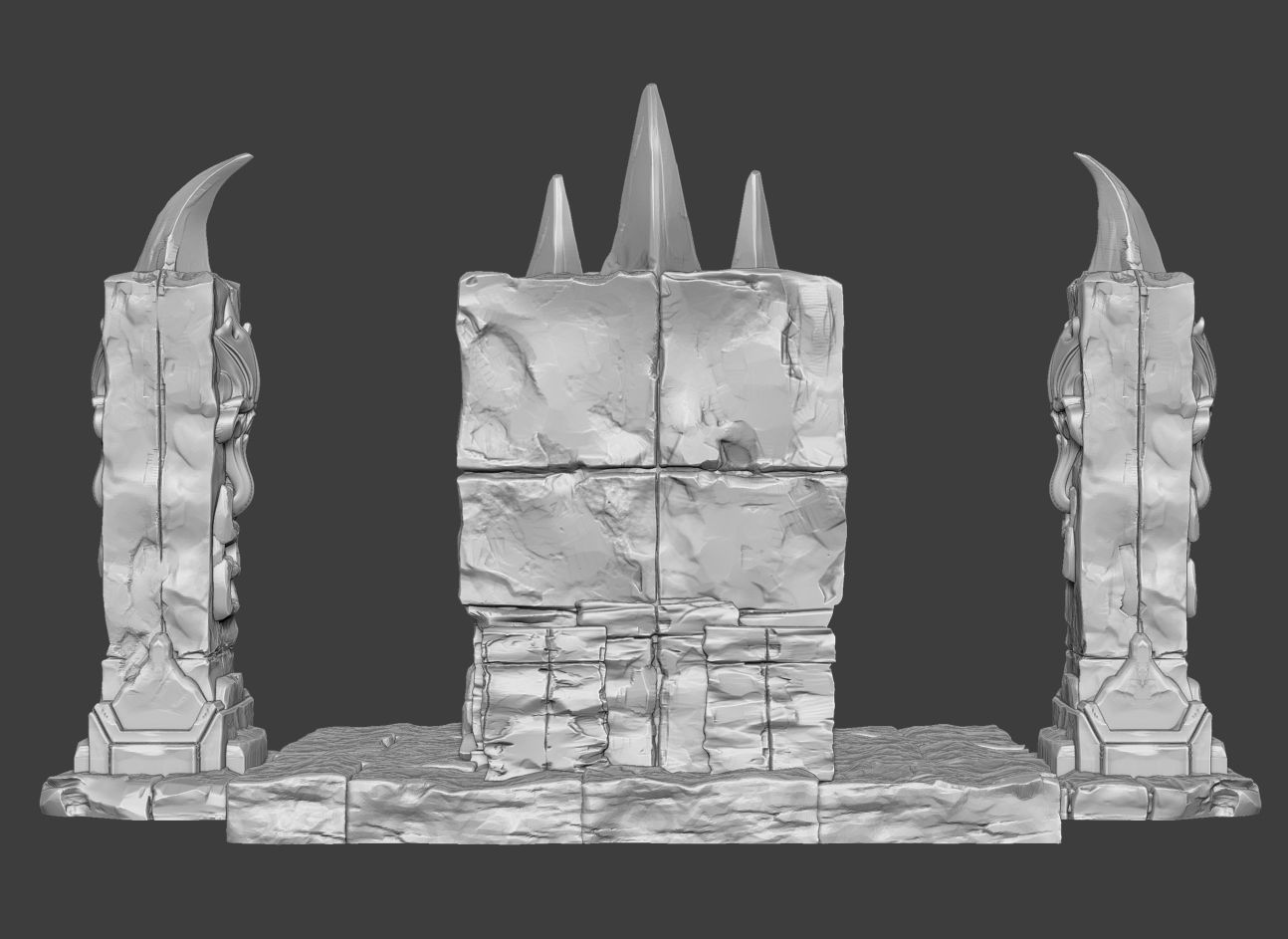 Doom wall Altar with stairs Tabletop Environment 3D model 3D printable ...