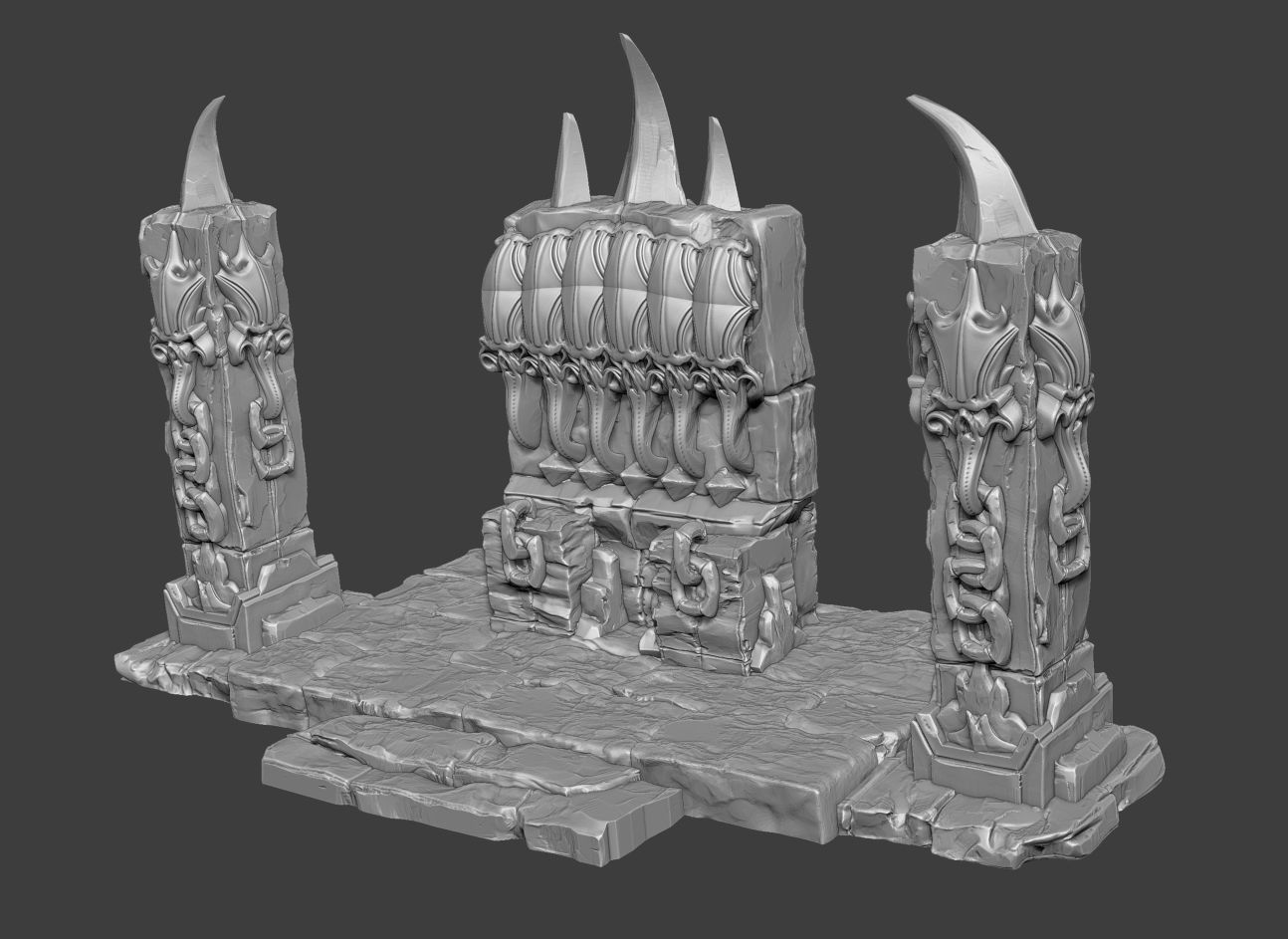 Doom wall Altar with stairs Tabletop Environment 3D model 3D printable ...