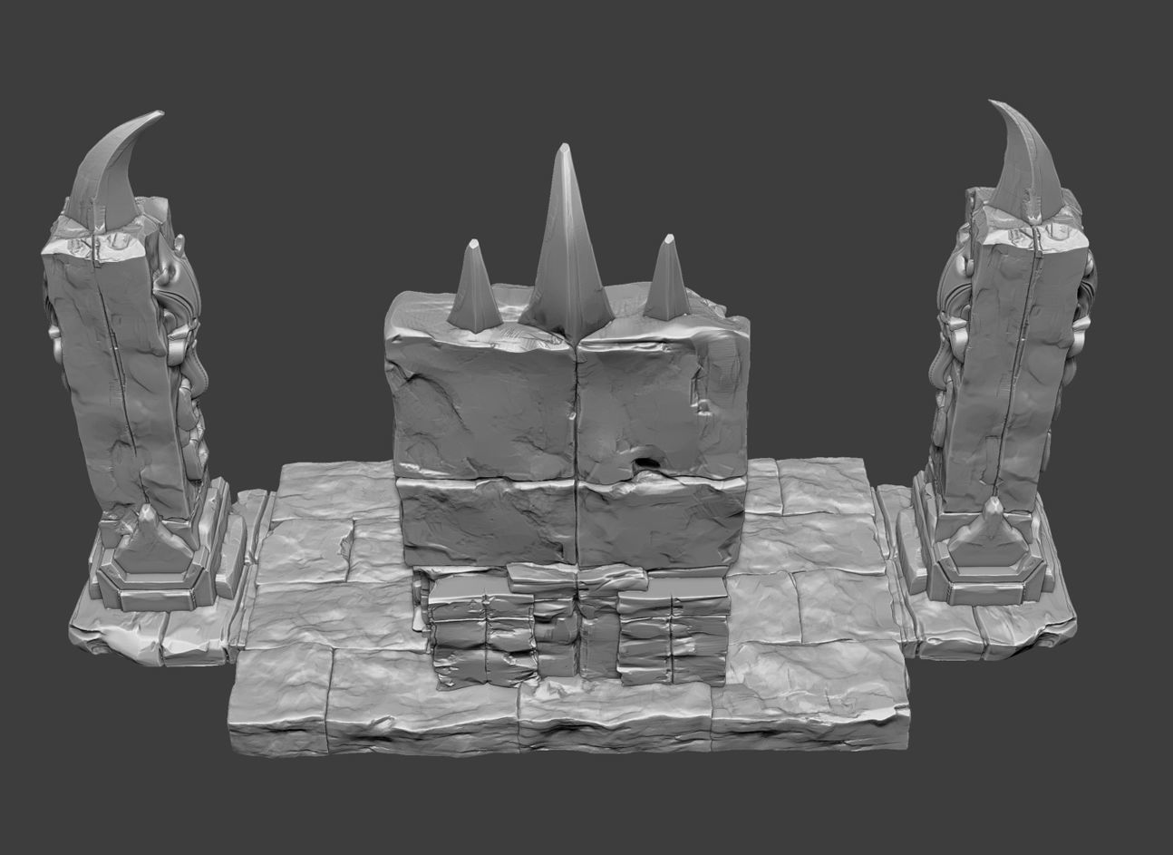 Doom wall Altar with stairs Tabletop Environment 3D model 3D printable ...