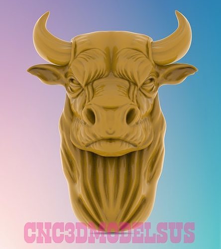 Bull Head 3 3D MODEL STL FILE FOR CNC ROUTER LASER 3D model 3D ...
