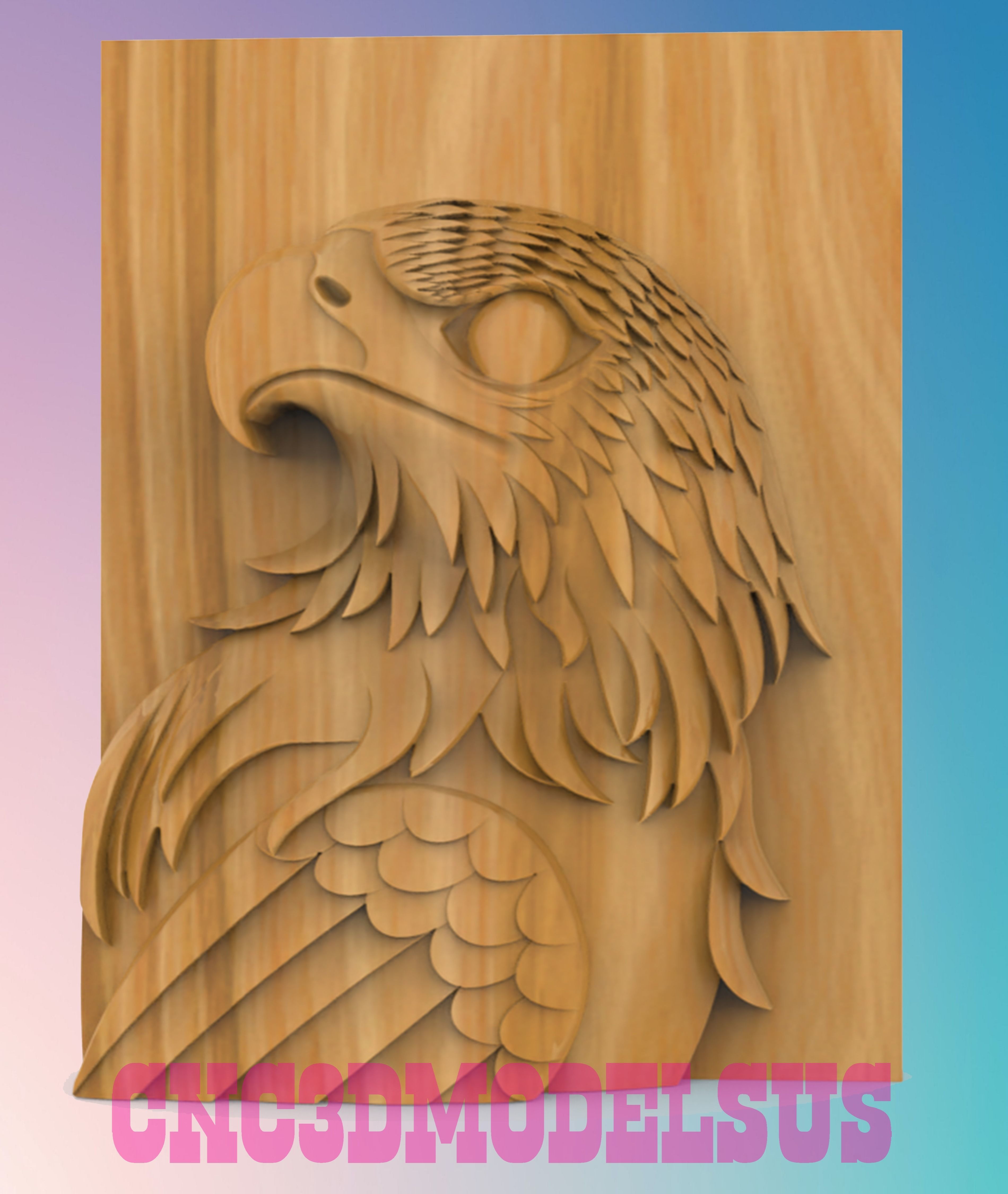 Eagle panel 3 3D MODEL STL FILE FOR CNC ROUTER LASER 3D model 3D ...