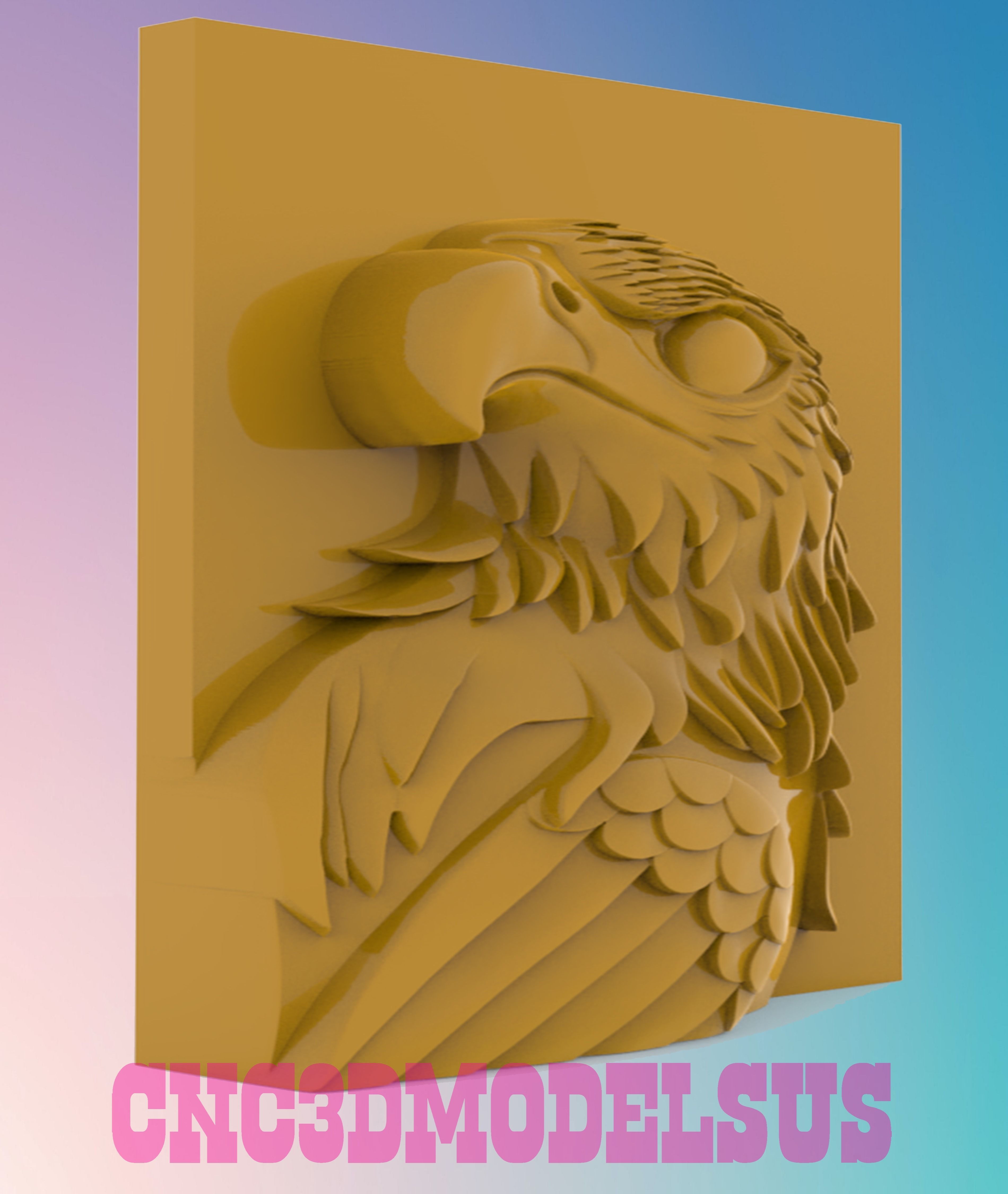 Eagle panel 3 3D MODEL STL FILE FOR CNC ROUTER LASER 3D model 3D ...