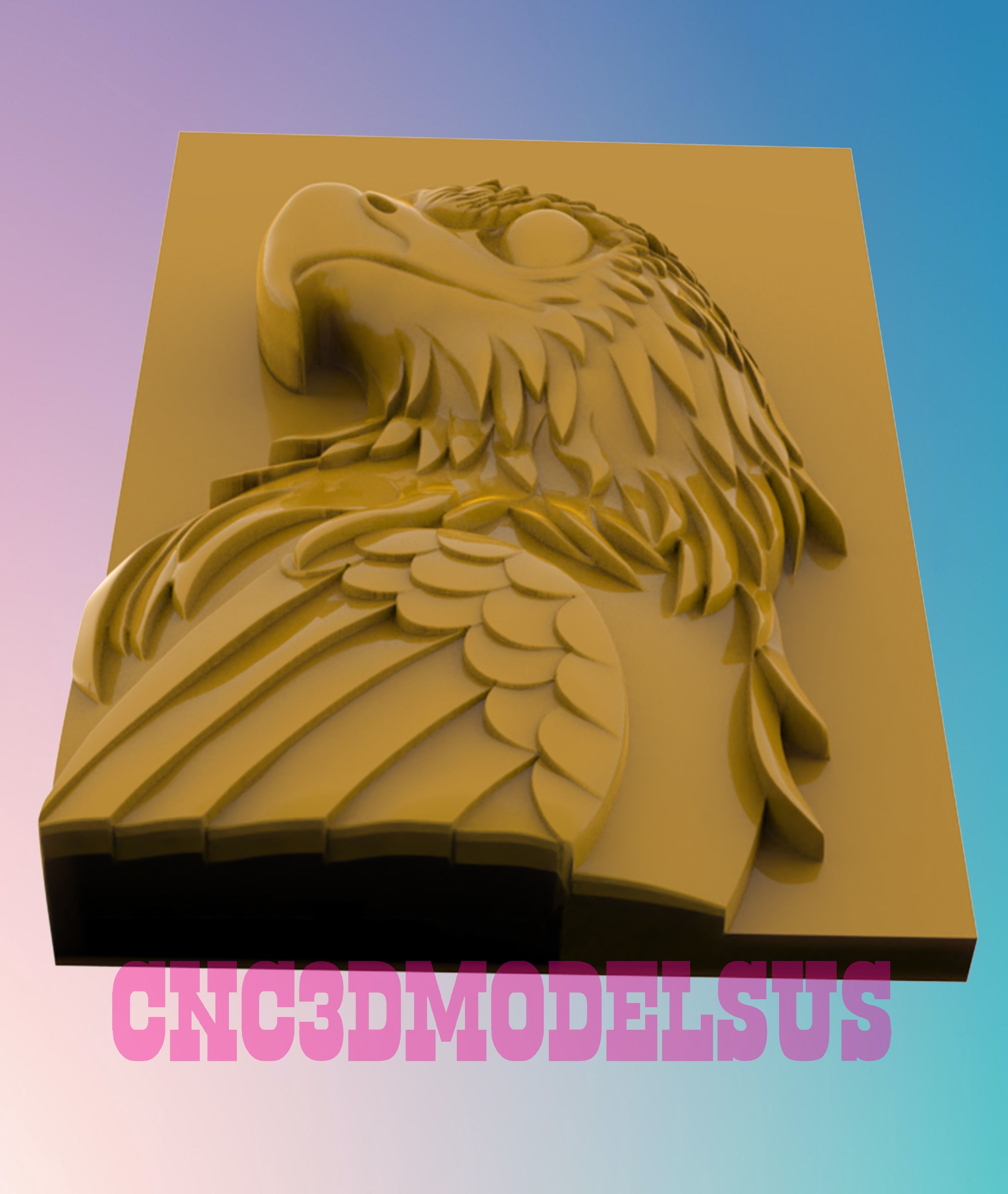 Eagle panel 3 3D MODEL STL FILE FOR CNC ROUTER LASER 3D model 3D ...