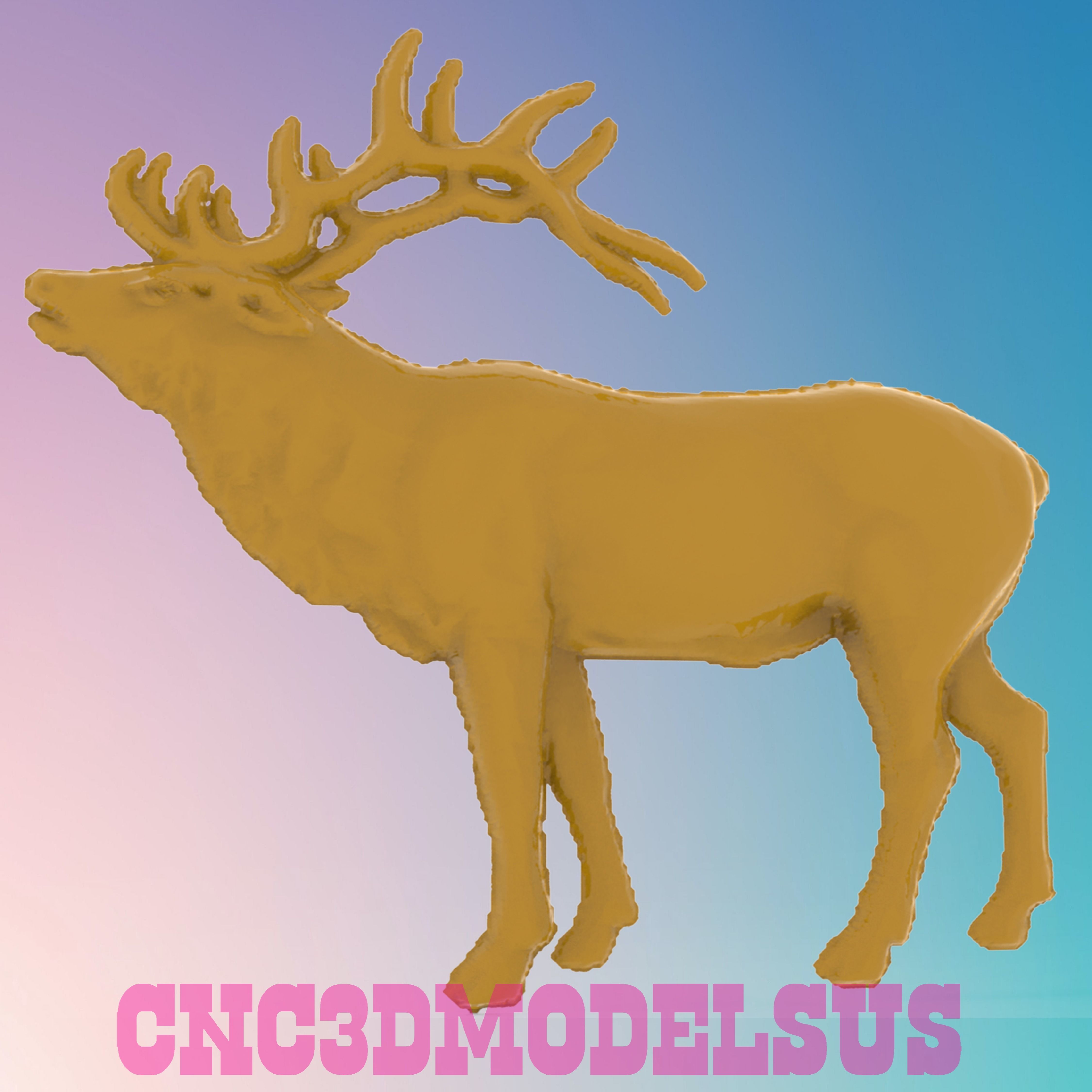 Elk 5 3D MODEL STL FILE FOR CNC ROUTER LASER 3D model 3D printable ...