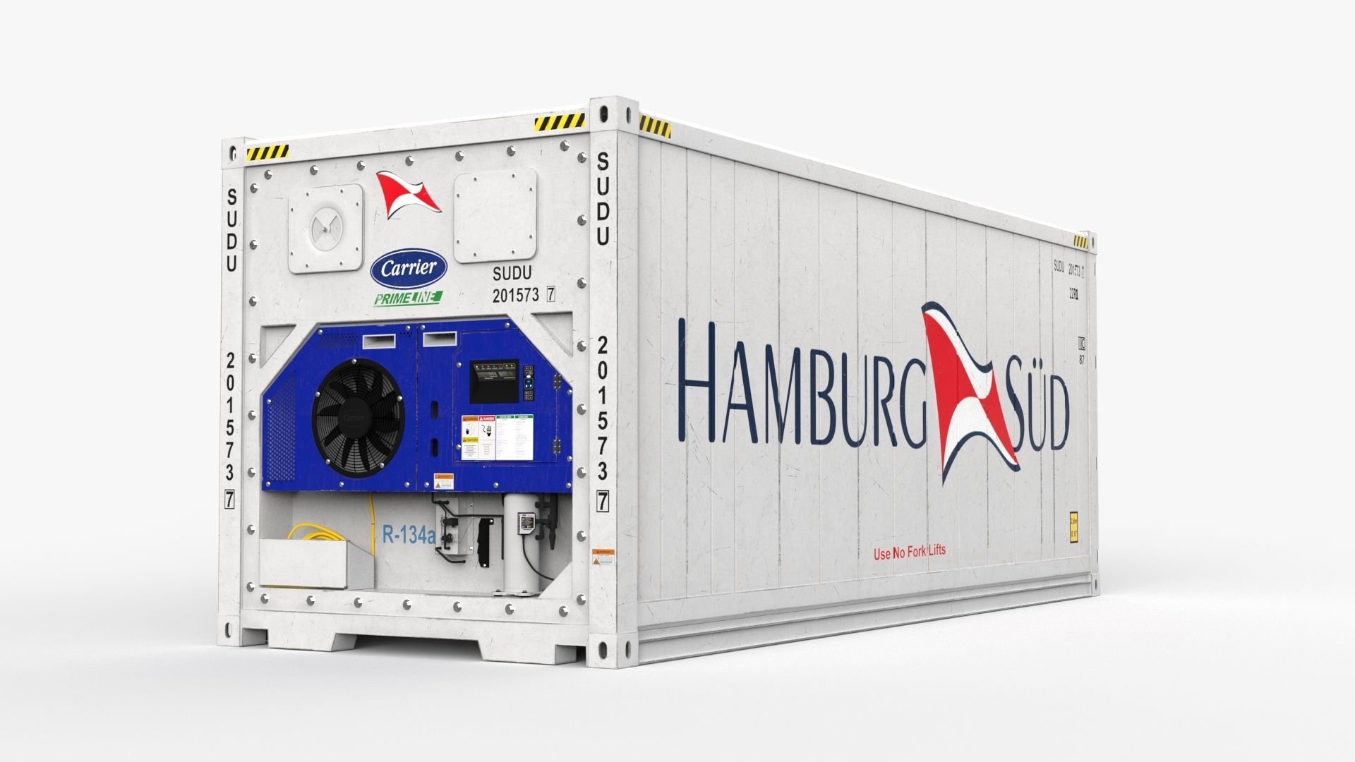 20ft Hamburg Sud shipping Container Reefer CARRIER 3D model | CGTrader