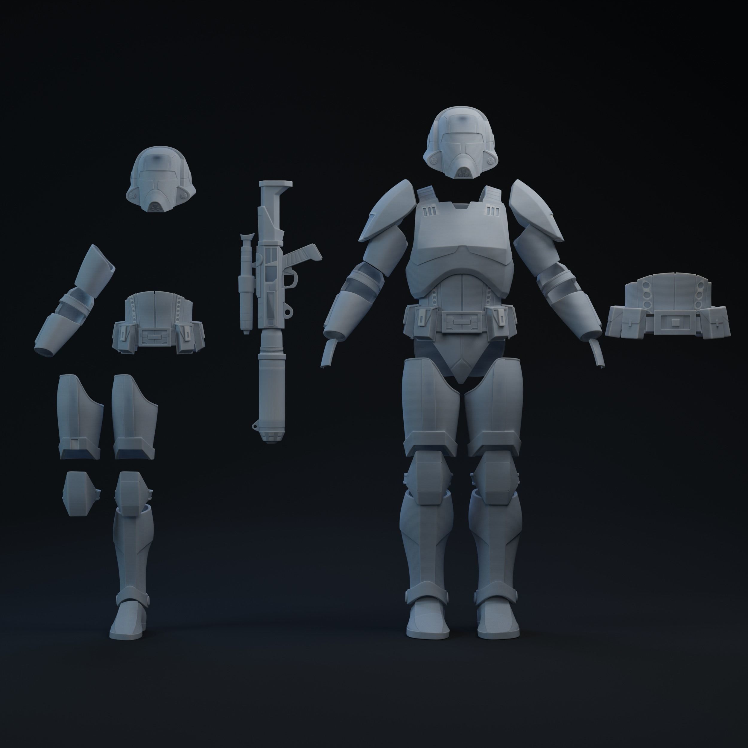 SWTOR Republic Trooper One-Twelfth Scale Bulk Kit and Add-Ons 3D model ...