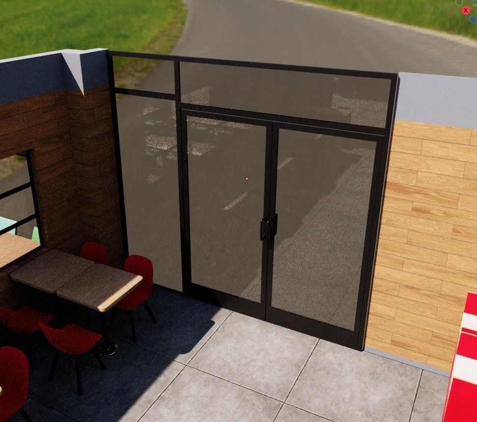 Restaurant door free 3D model | CGTrader