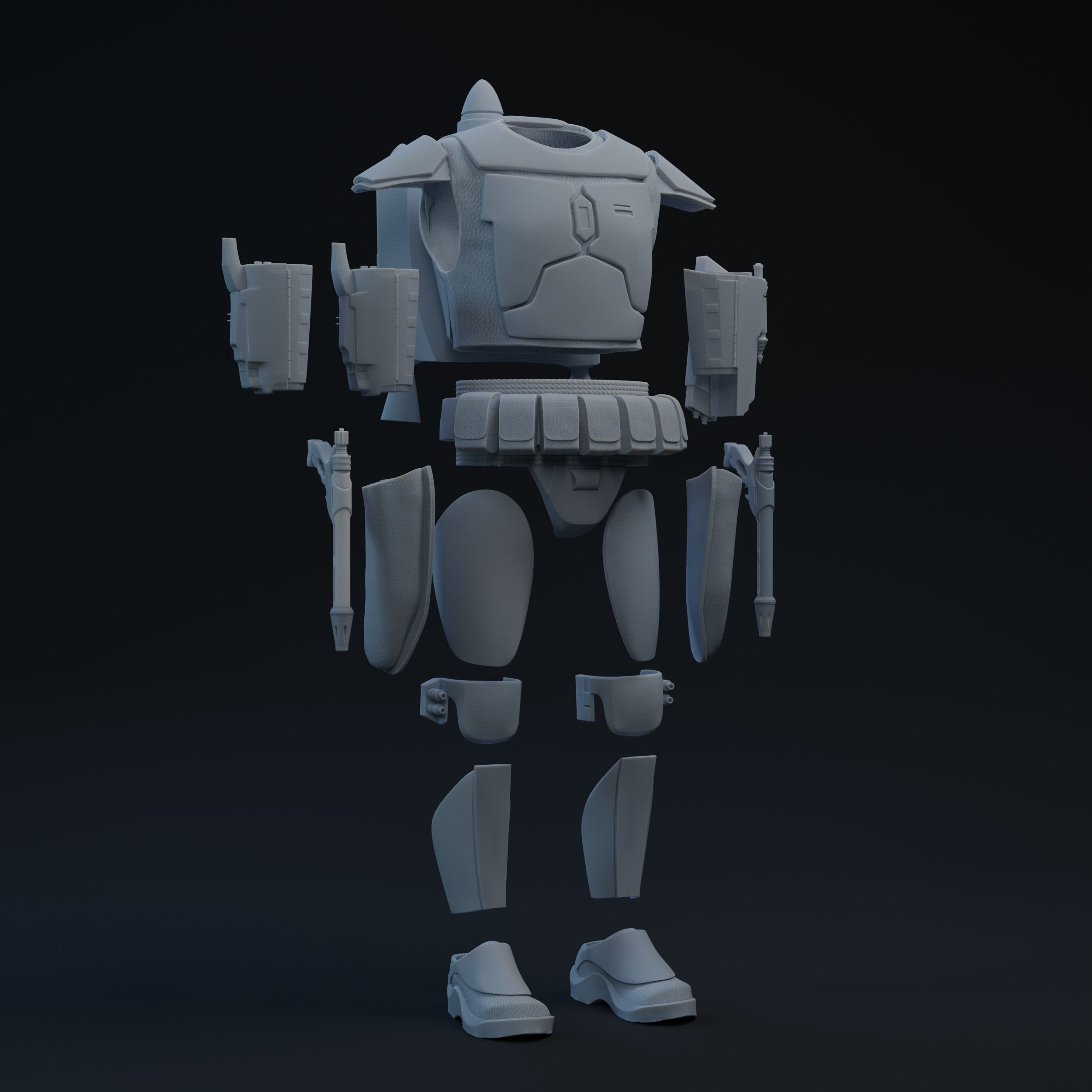 Jango Fett One-Twelfth Scale Kit 3D model 3D printable | CGTrader