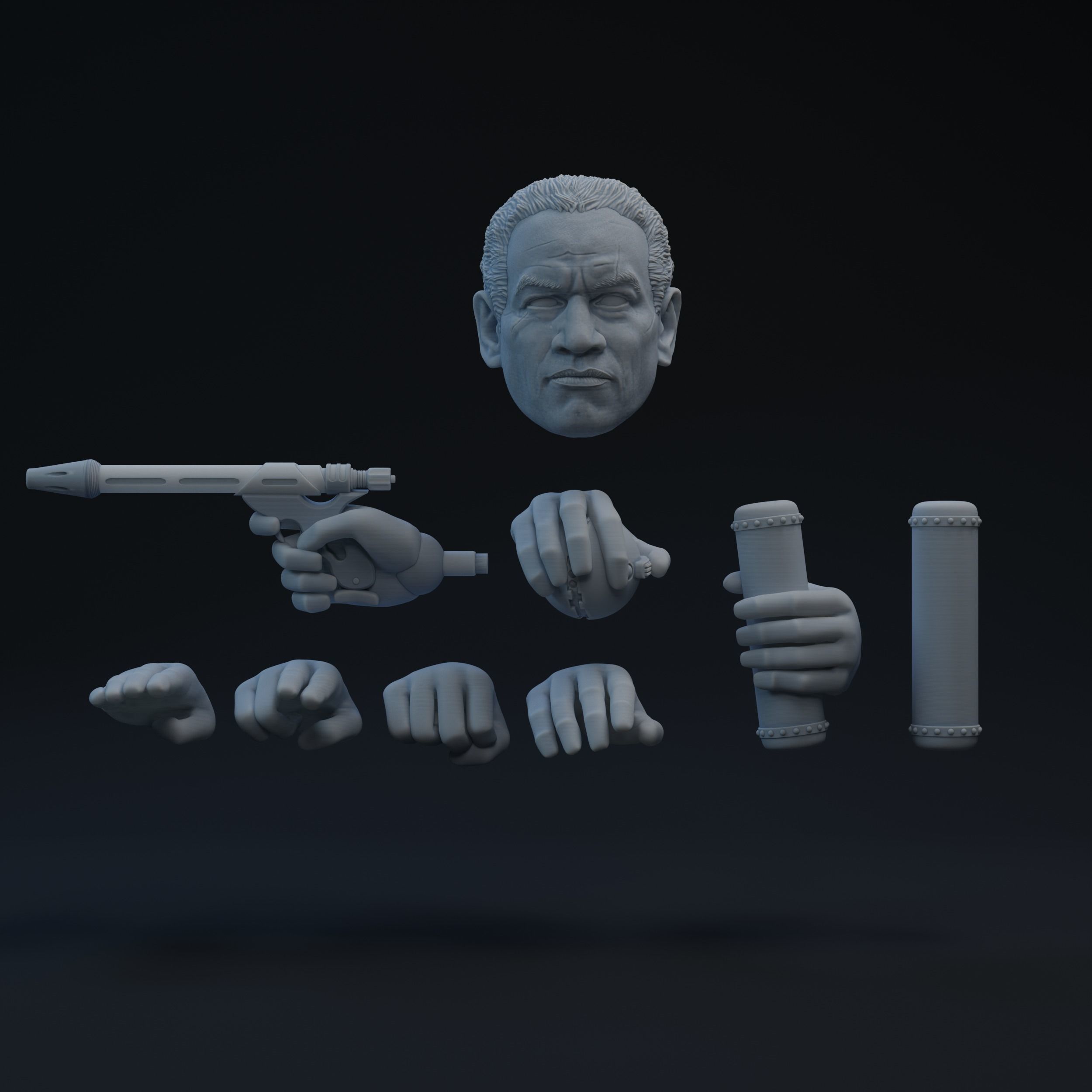 Jango Fett Head and Hands One-Twelfth Scale Kit 3D model 3D printable ...