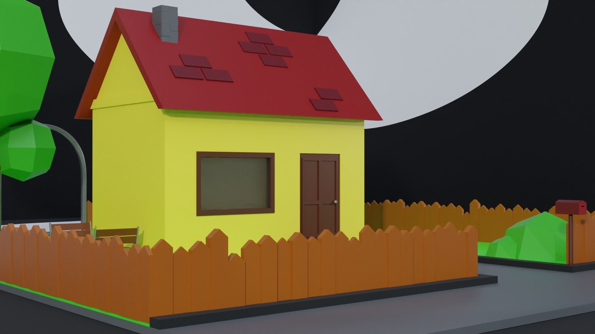 Simple house with garden 3D model | CGTrader