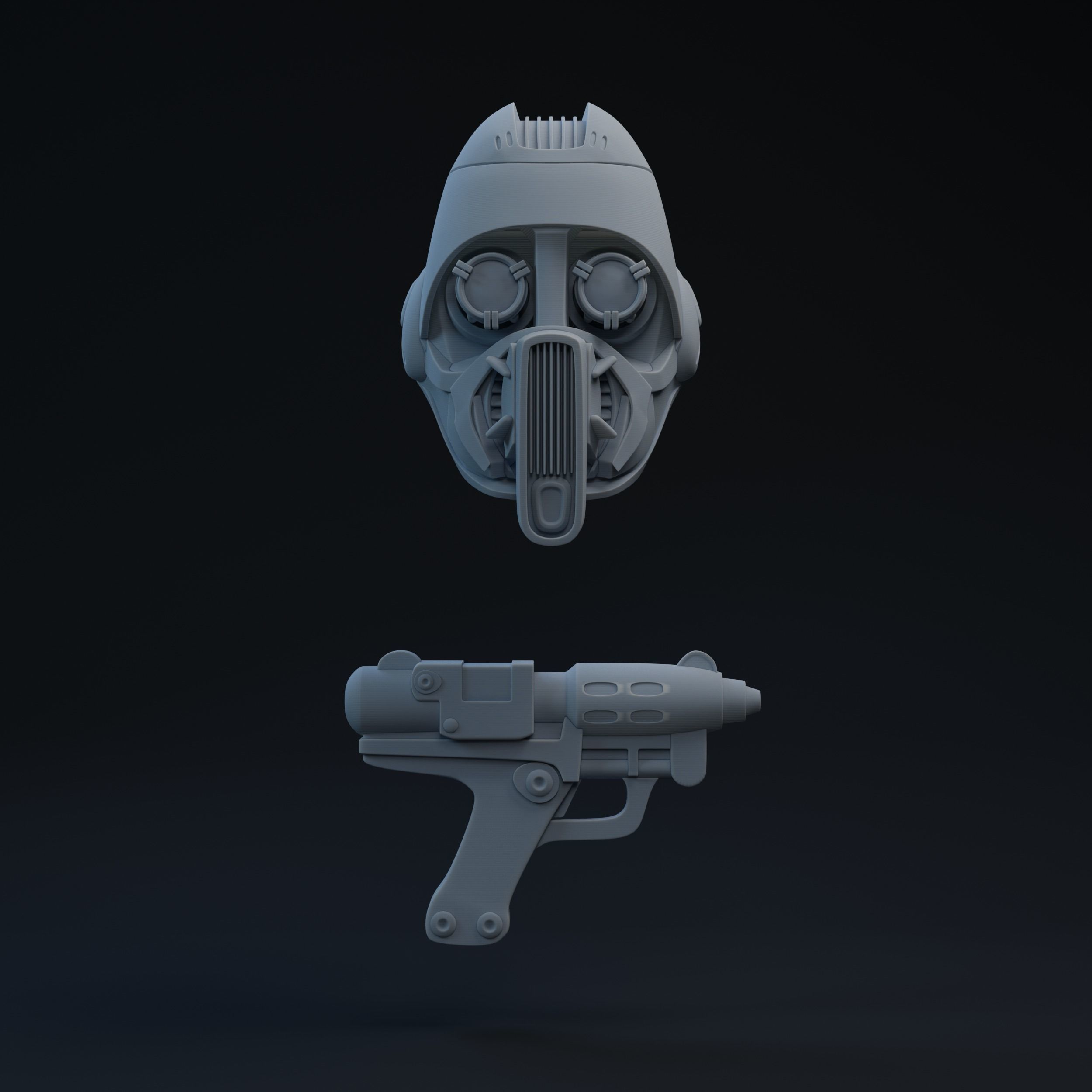 Magna Gaurd Droid One-Twelfth Scale Head and Blaster 3D model 3D ...