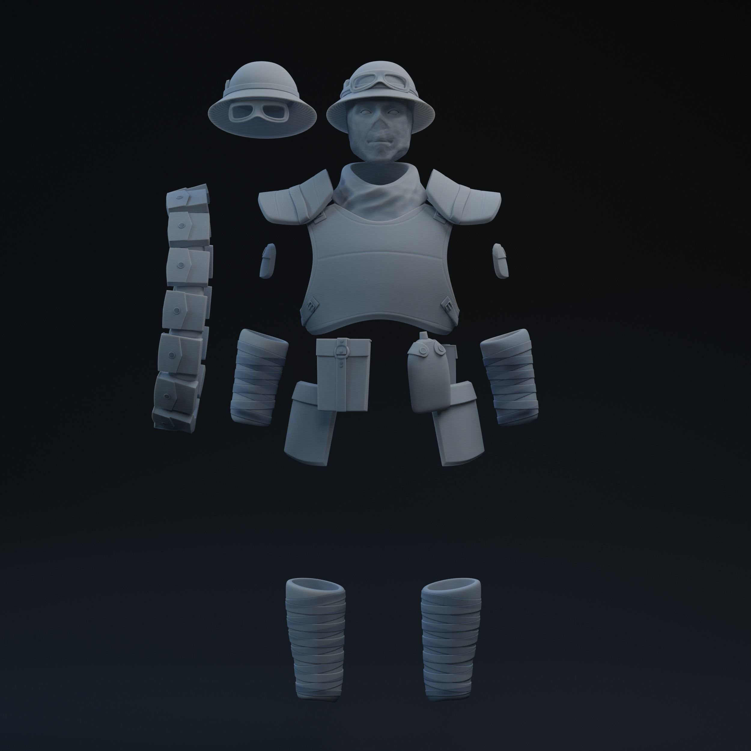 FNV NCR One-Twelfth Scale Kit and Ghoul Head 3D model 3D printable ...