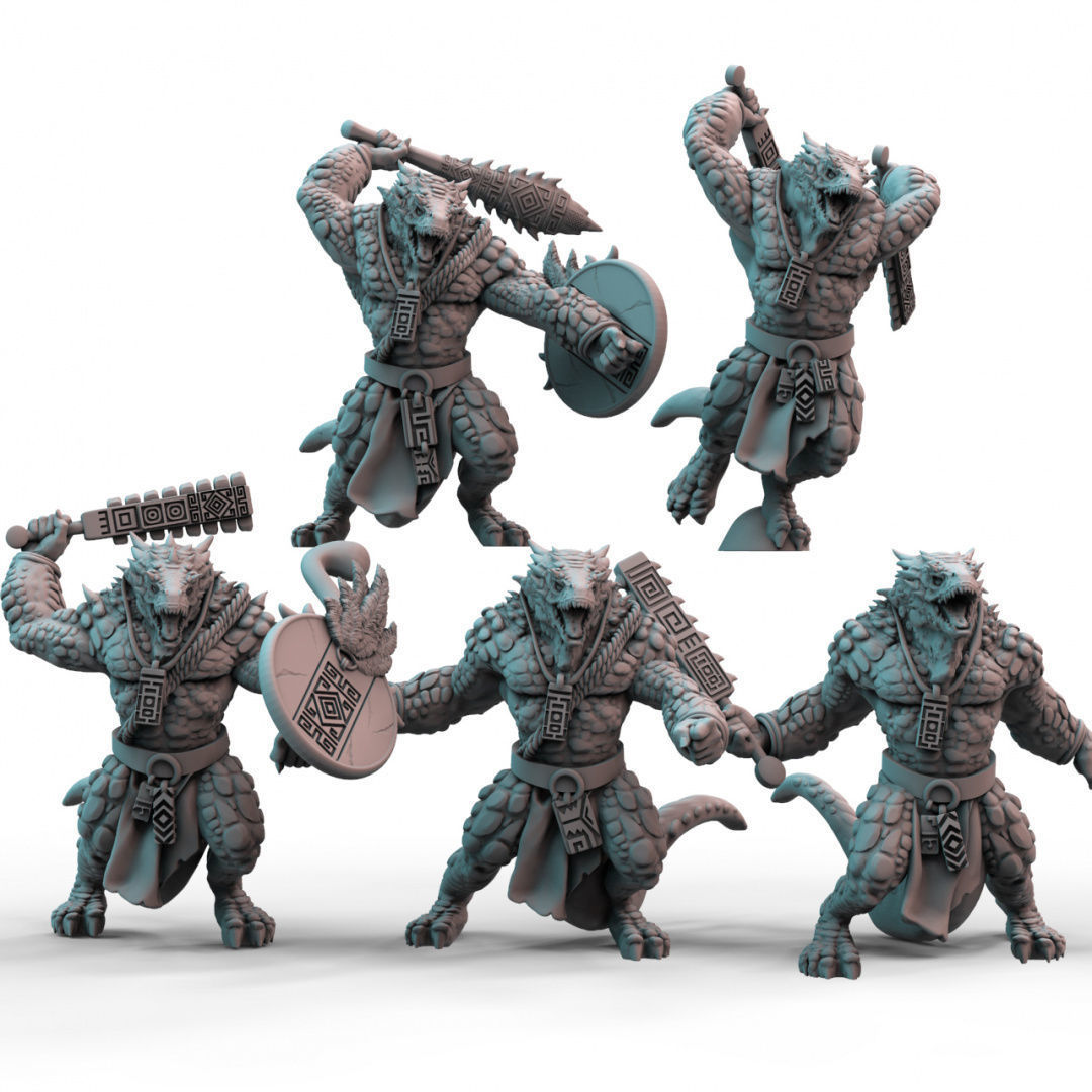 Lizardmen Infantry 3D model 3D printable | CGTrader