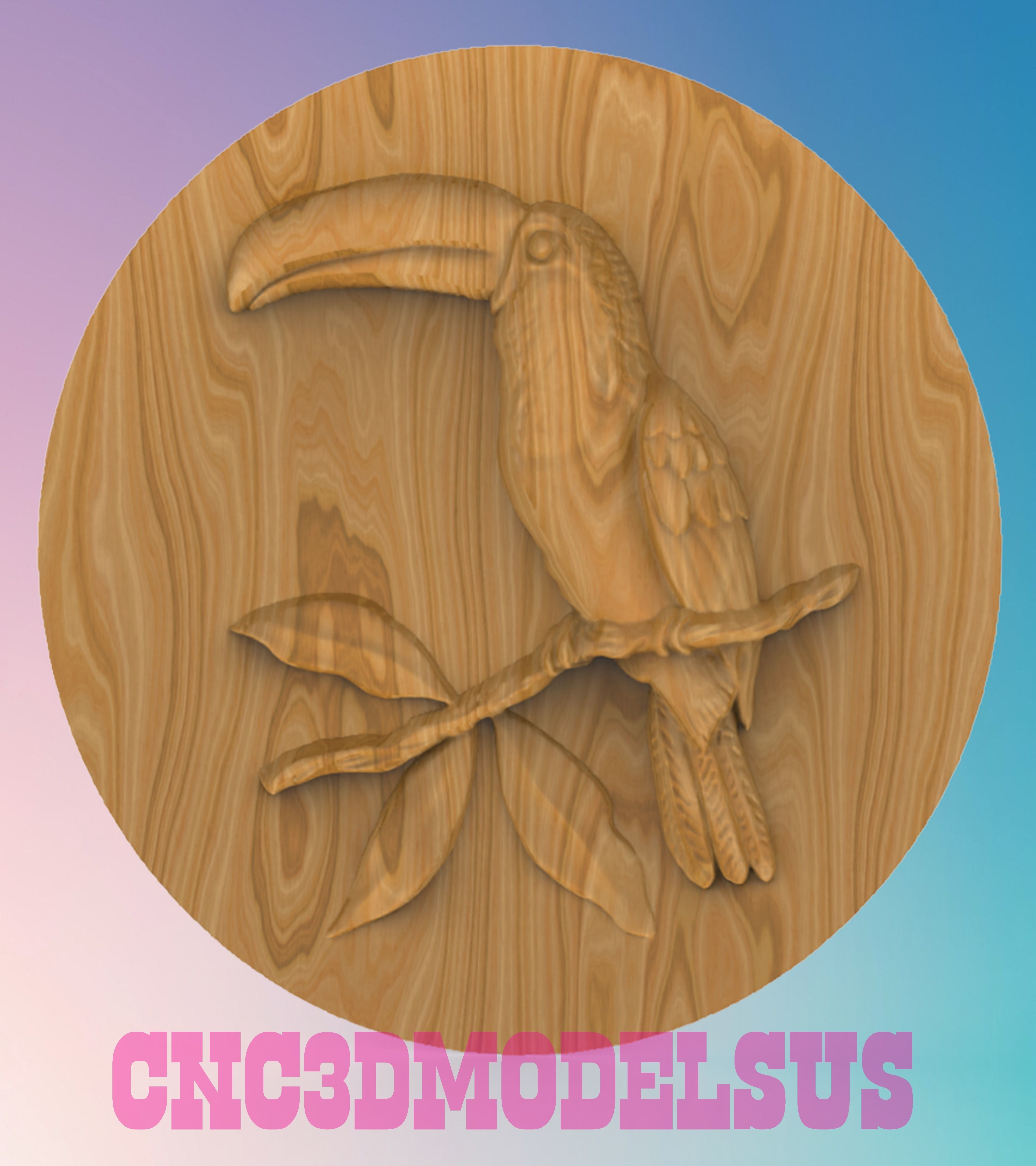 Toucan bird 3D MODEL STL FILE FOR CNC ROUTER LASER 3D model 3D ...