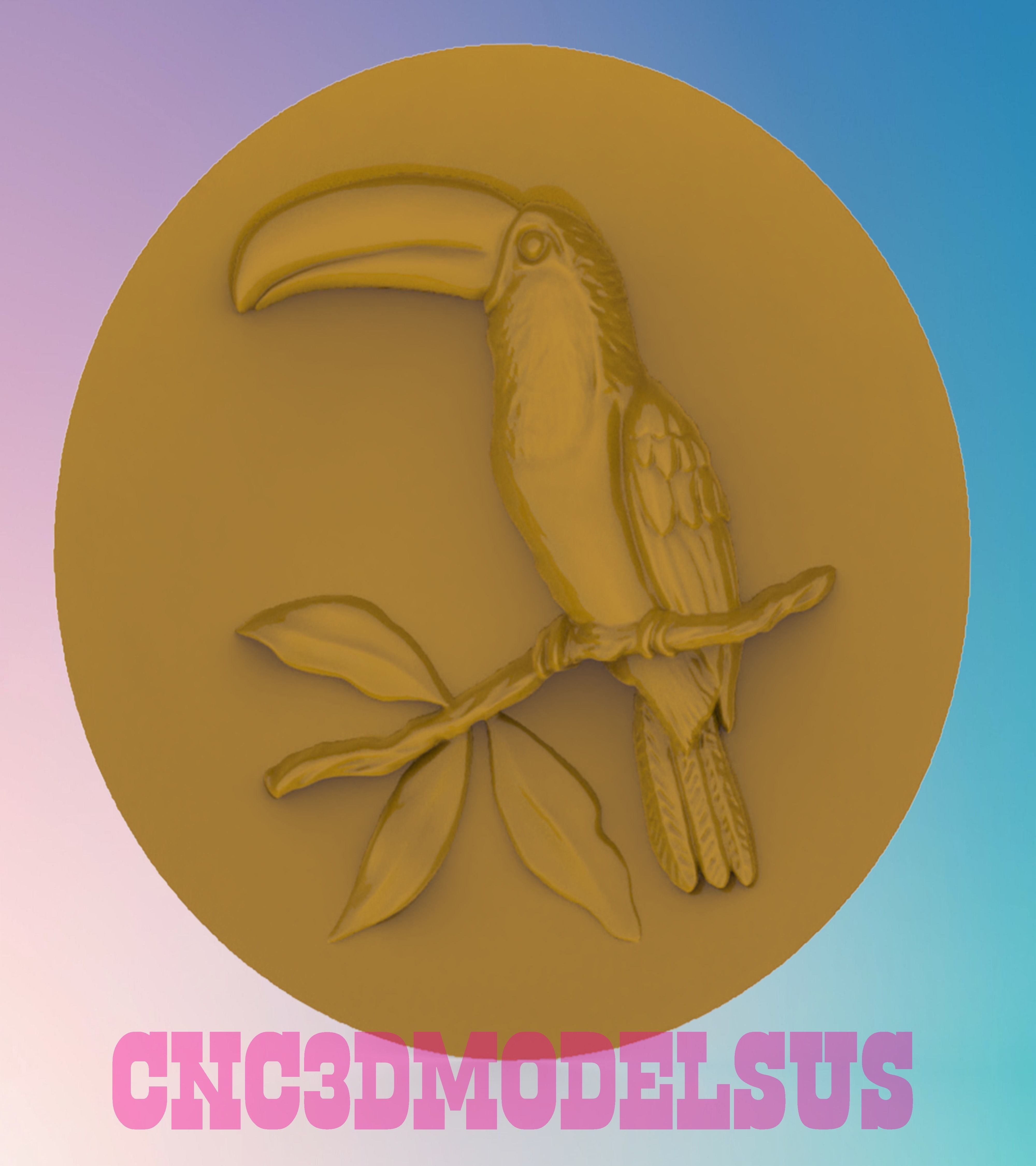 Toucan bird 3D MODEL STL FILE FOR CNC ROUTER LASER 3D model 3D ...