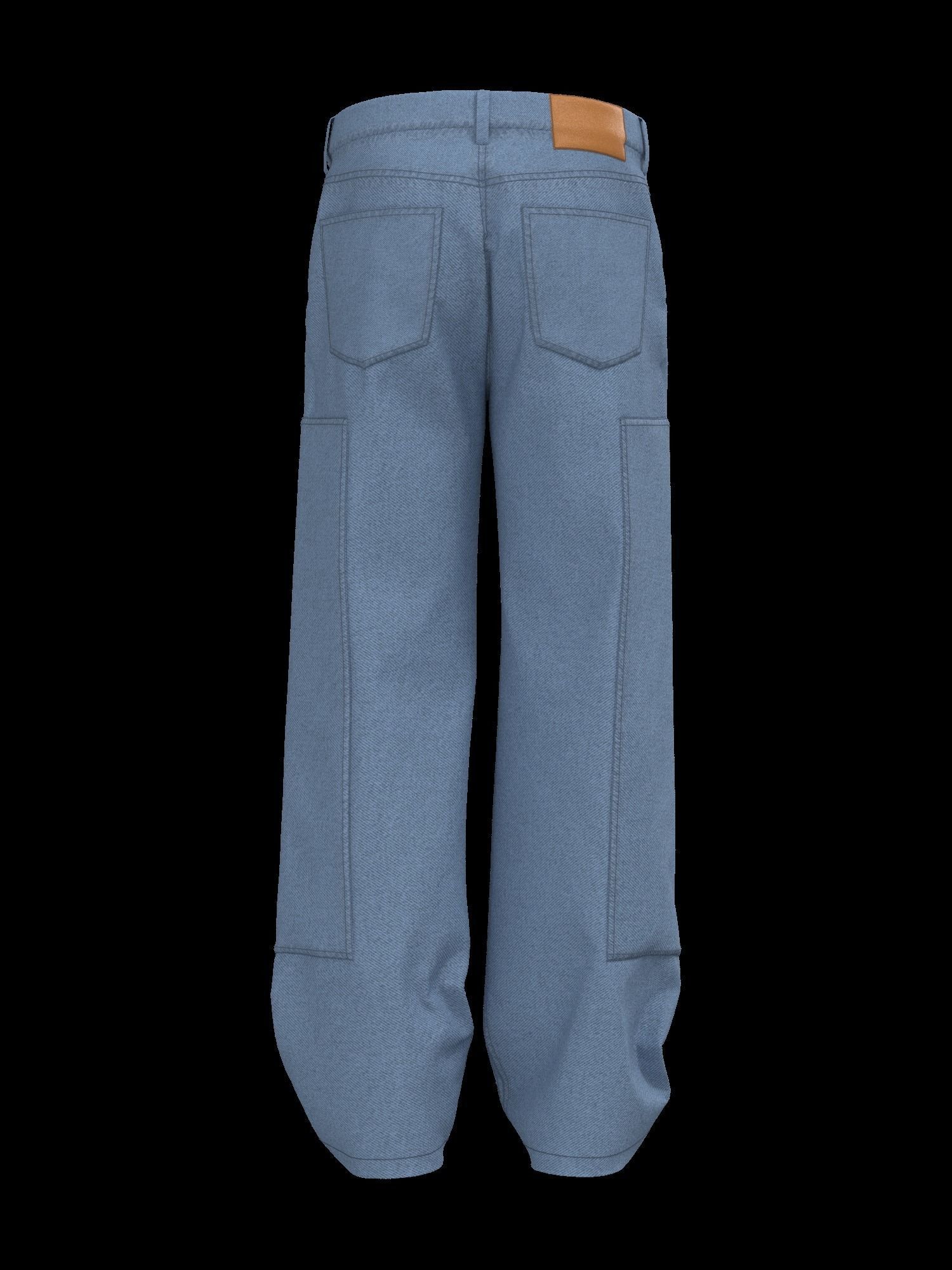 Male cargo jean 3D model animated rigged | CGTrader