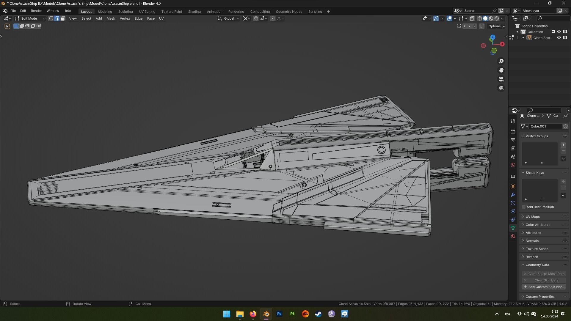 3D model Clone Assasins CX Dagger Spaceship - Star Wars The Bad Batch ...