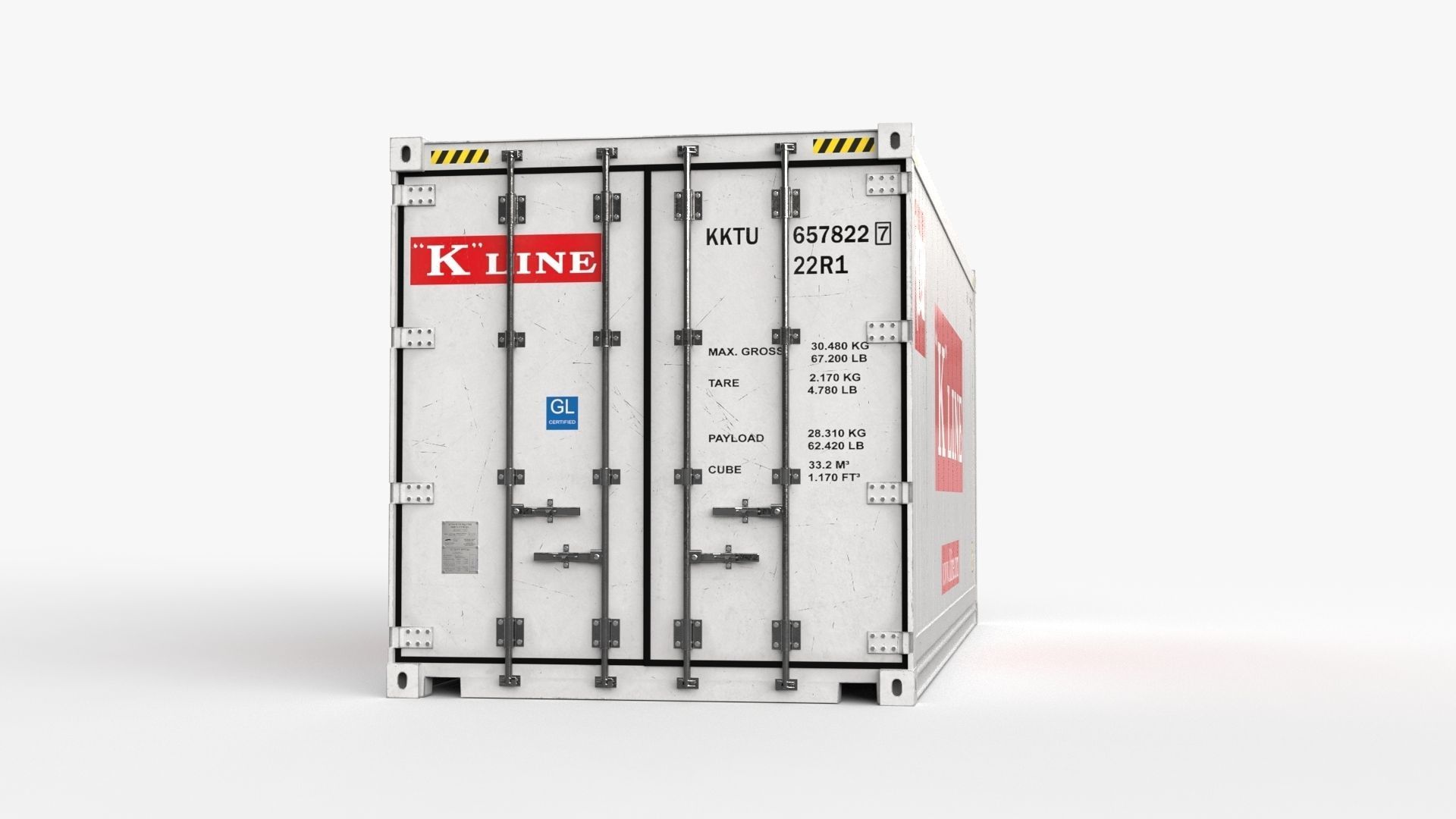 20ft K-LINE shipping Container Reefer CARRIER 3D model | CGTrader