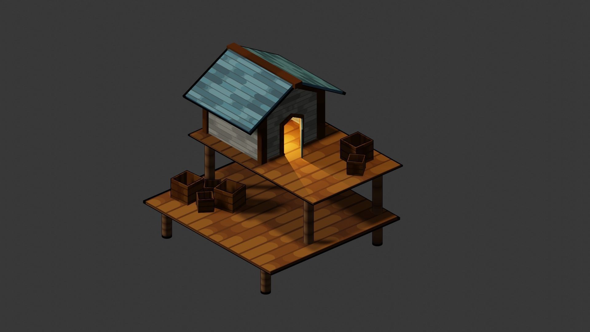 3D model LOWPOLY BEACH HOUSE VR / AR / low-poly | CGTrader