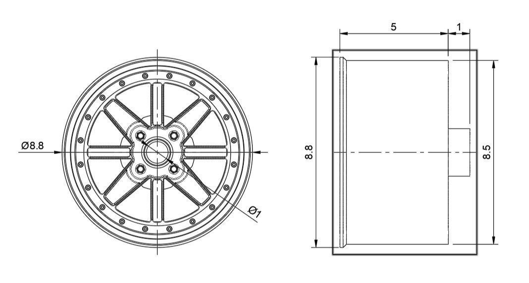SSR MK-III RIMS FOR DIECAST 64 SCALE 3D model 3D printable | CGTrader