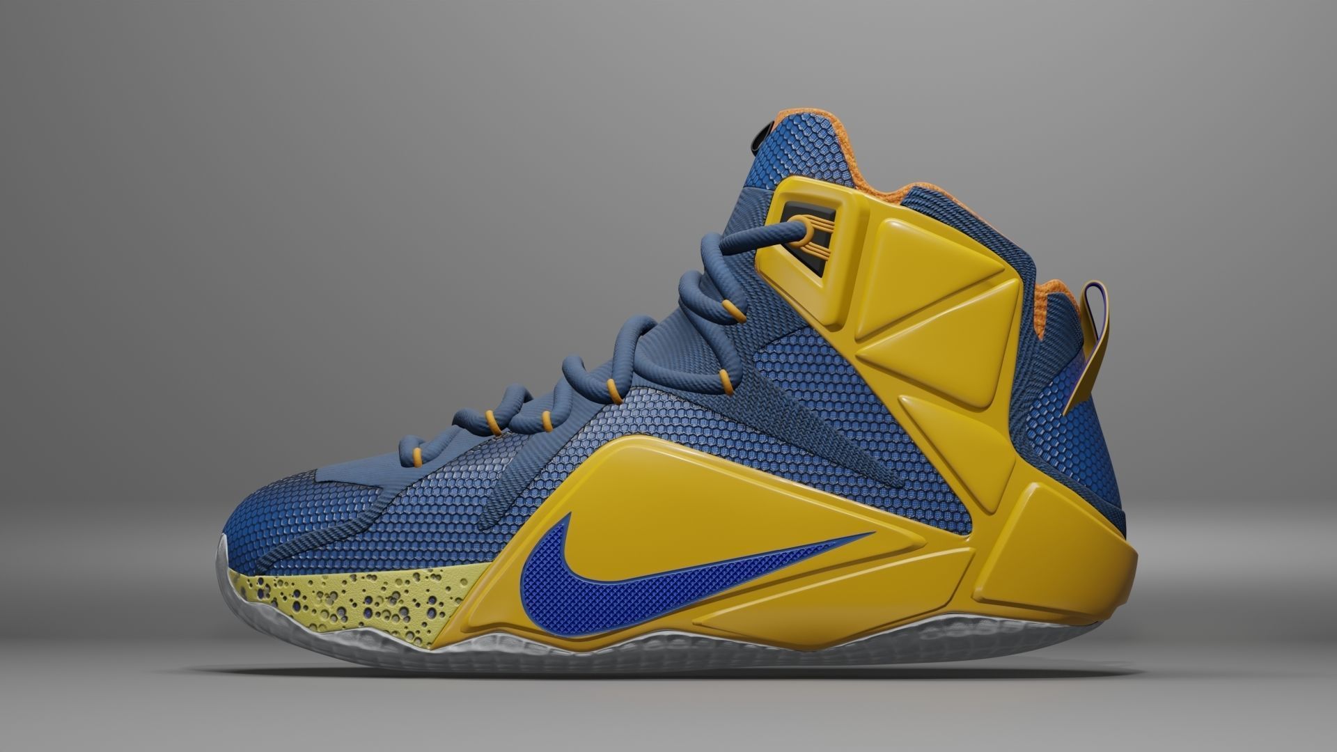 Nike Lebron yellow blue 3D model | CGTrader