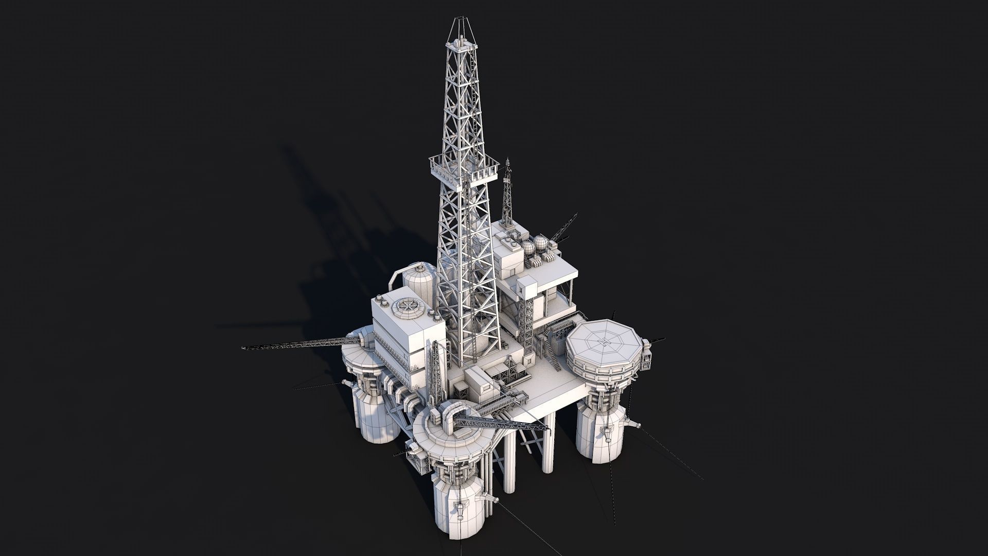 3D model Oil Rig Platform VR / AR / low-poly | CGTrader