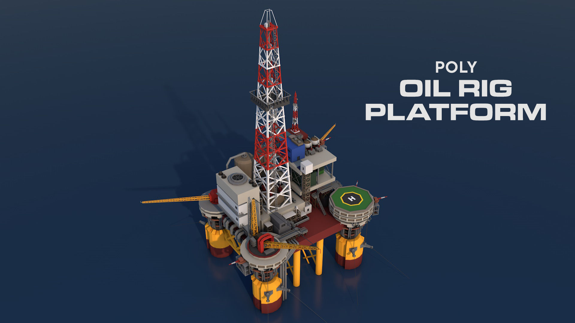 3D model Oil Rig Platform VR / AR / low-poly | CGTrader