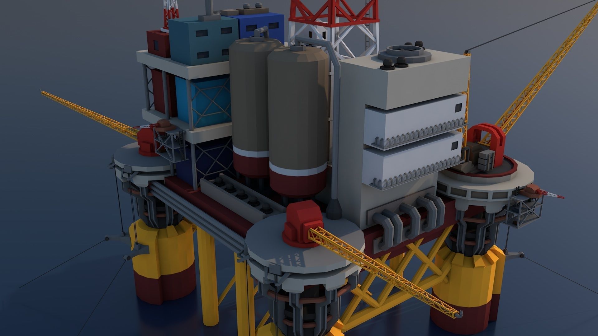 3D model Oil Rig Platform VR / AR / low-poly | CGTrader