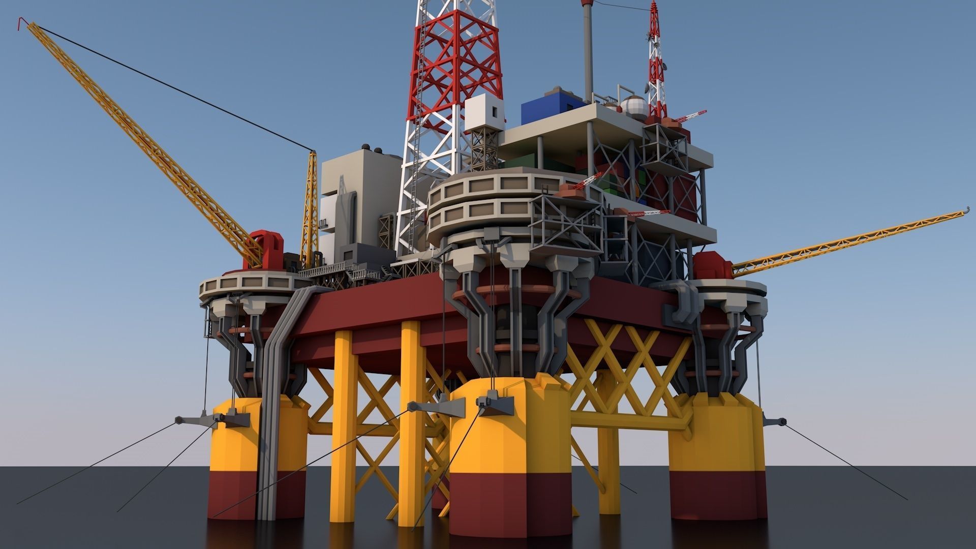 3D model Oil Rig Platform VR / AR / low-poly | CGTrader