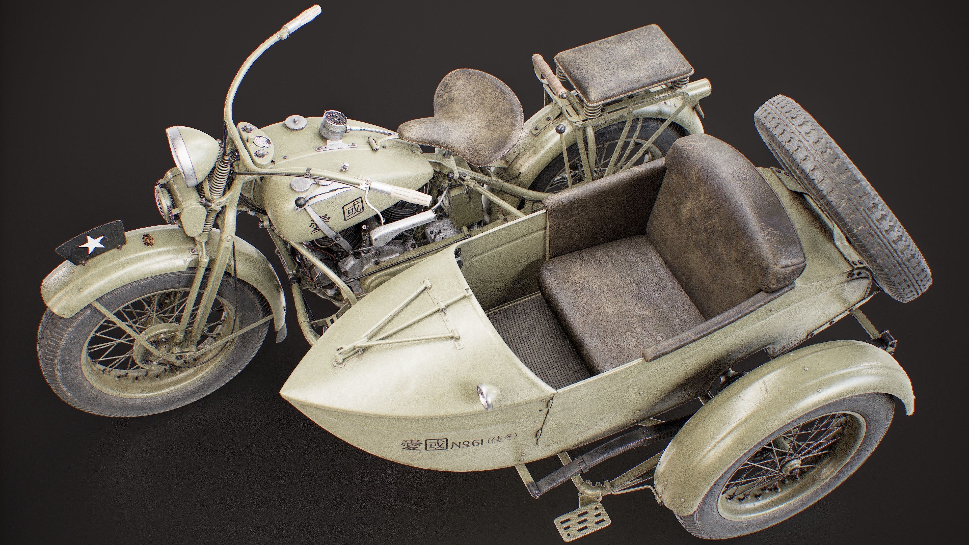 3D model Rikuo Type 97 Motorcycle VR / AR / low-poly | CGTrader