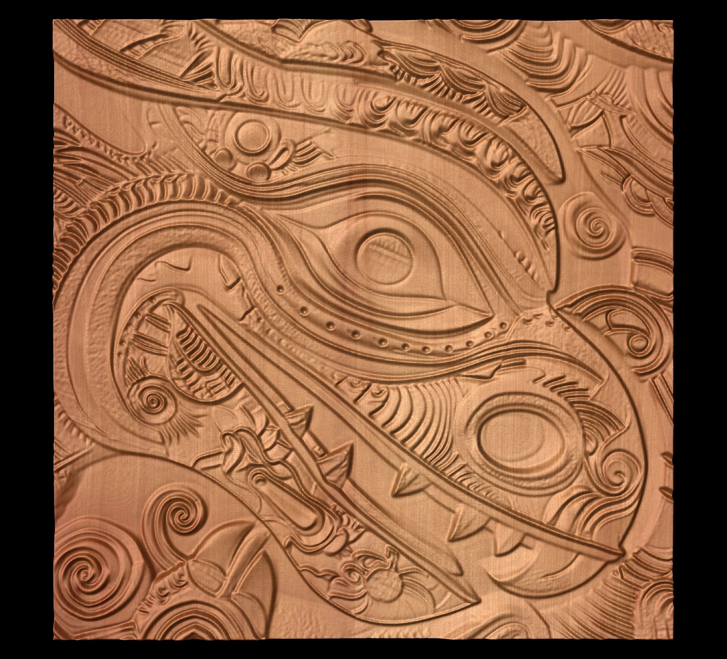 Bas-relief aboriginal art CNC 3D relief wallart 3D model 3D printable ...