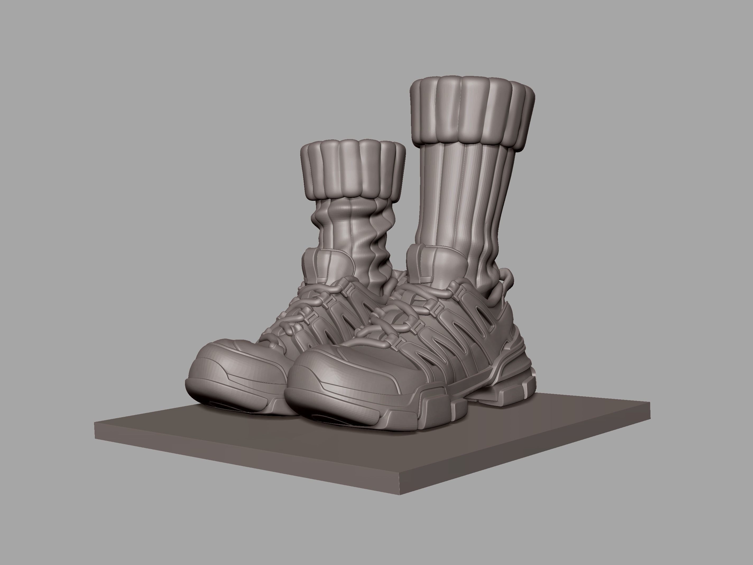 Sneakers chunky sole 3D model 3D printable | CGTrader